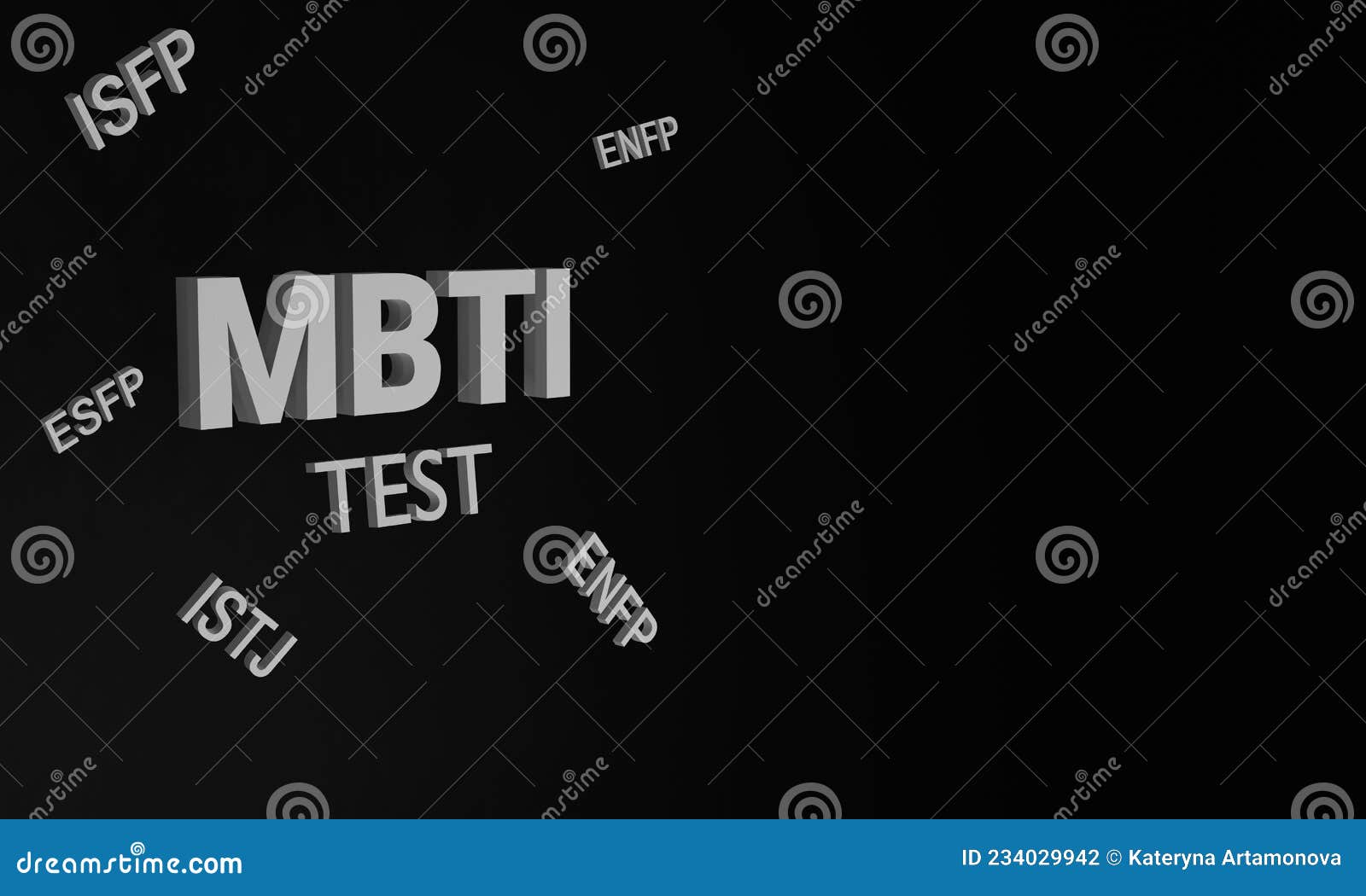 MBTI Test. White Letters Are Isolated On A White Background. 3D Render ...