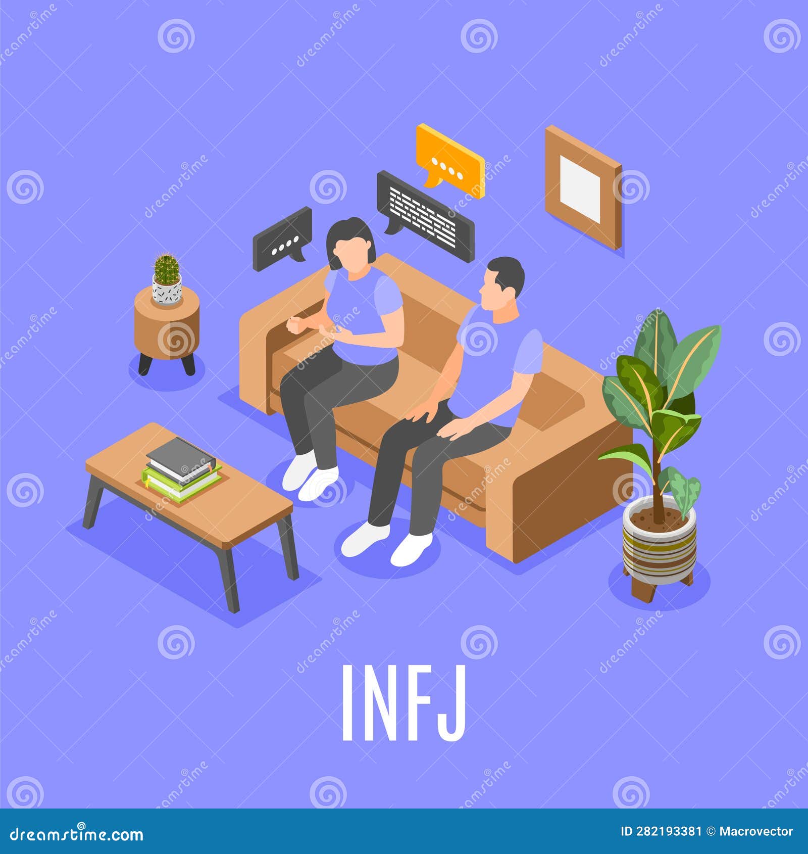 Mbti Type Isometric Composition Cartoon Vector | CartoonDealer.com ...
