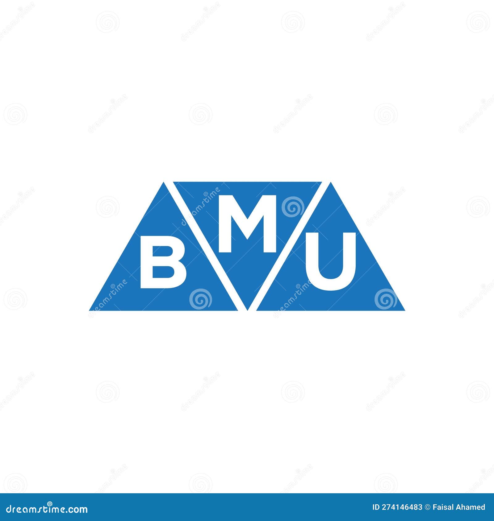 MBU Abstract Initial Logo Design on White Background. MBU Creative ...