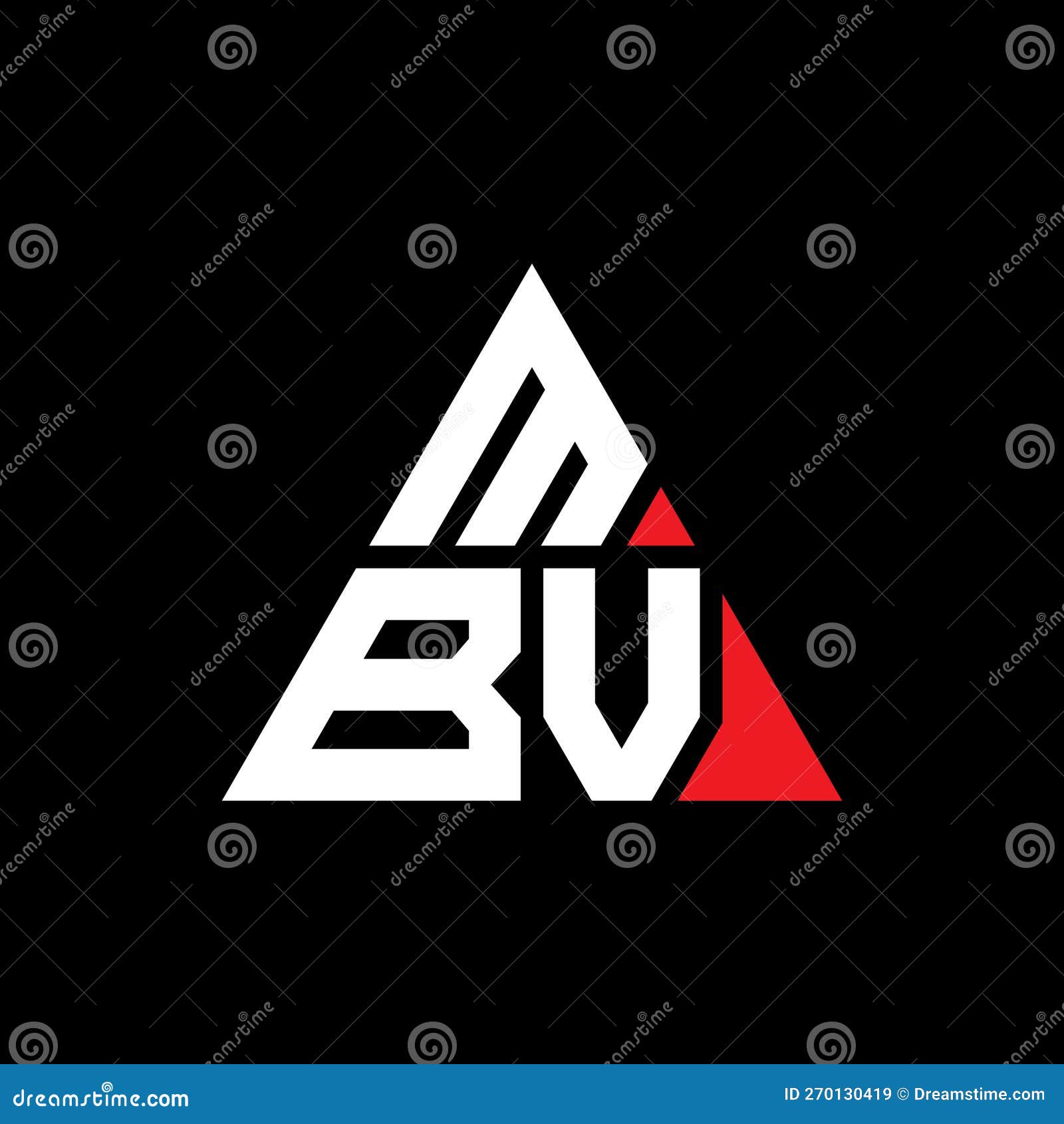 MBV Triangle Letter Logo Design with Triangle Shape. MBV Triangle Logo ...