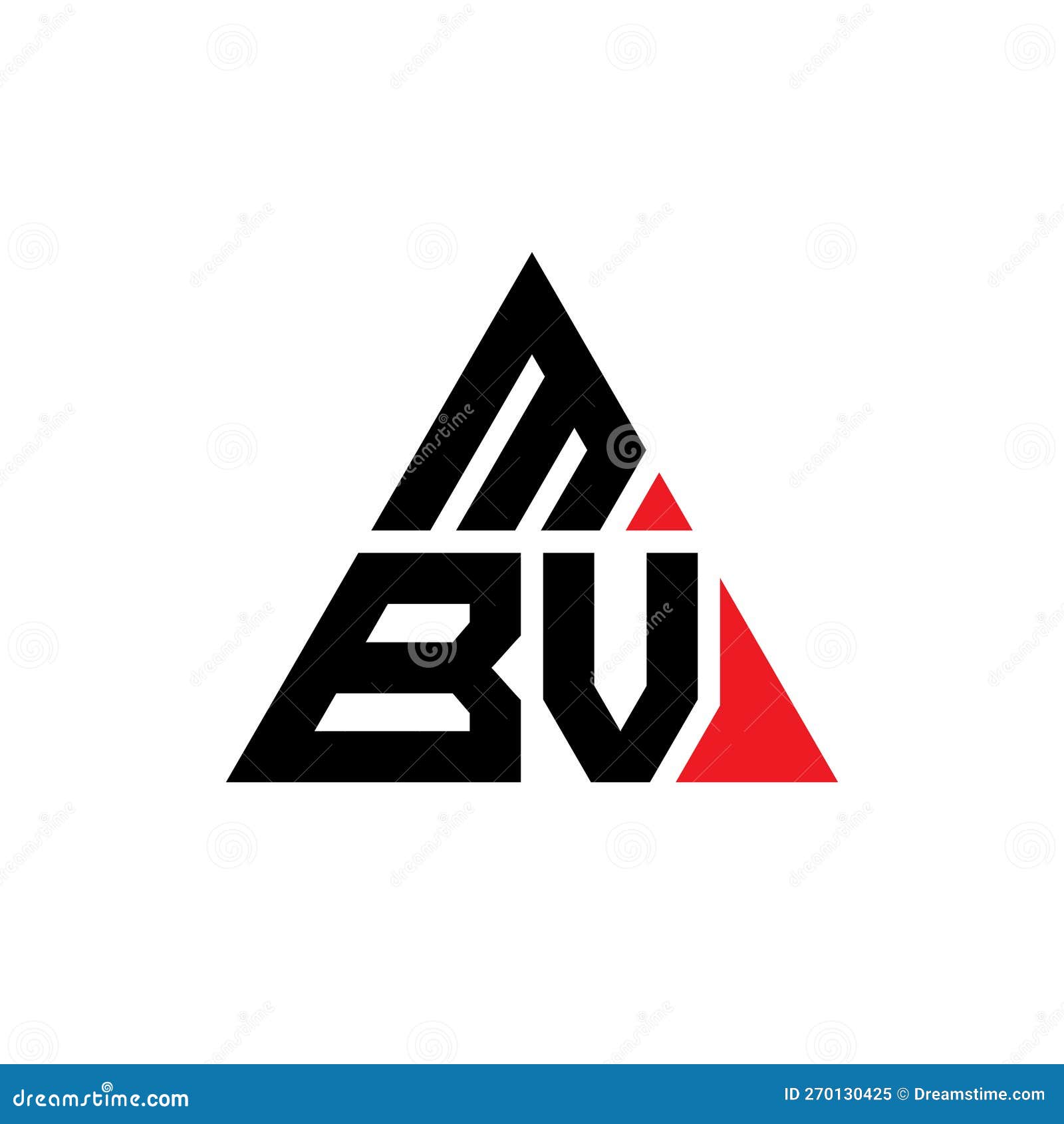MBV Triangle Letter Logo Design with Triangle Shape. MBV Triangle Logo ...