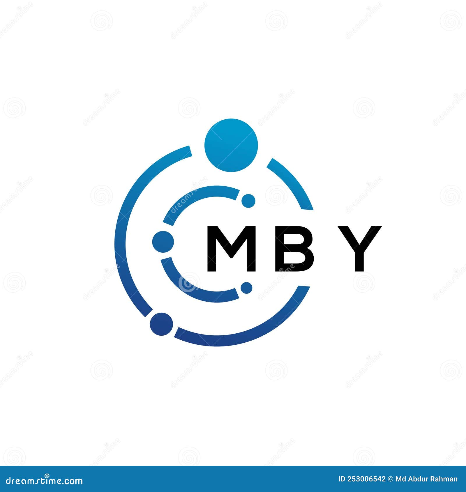 MBY Letter Technology Logo Design on White Background. MBY Creative ...