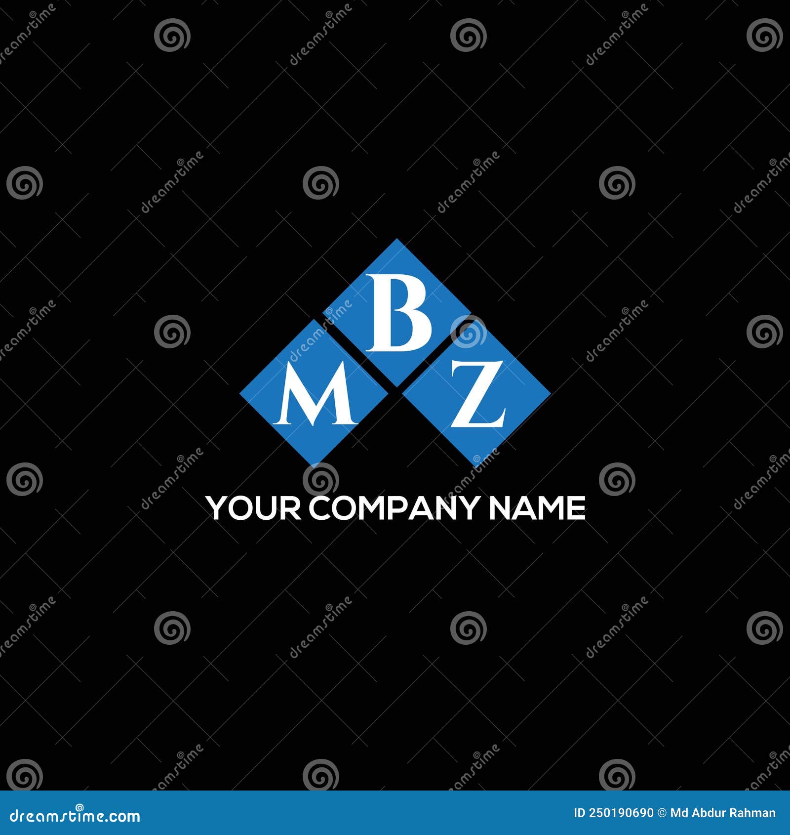 MBZ Letter Logo Design On BLACK Background. MBZ Creative Initials ...