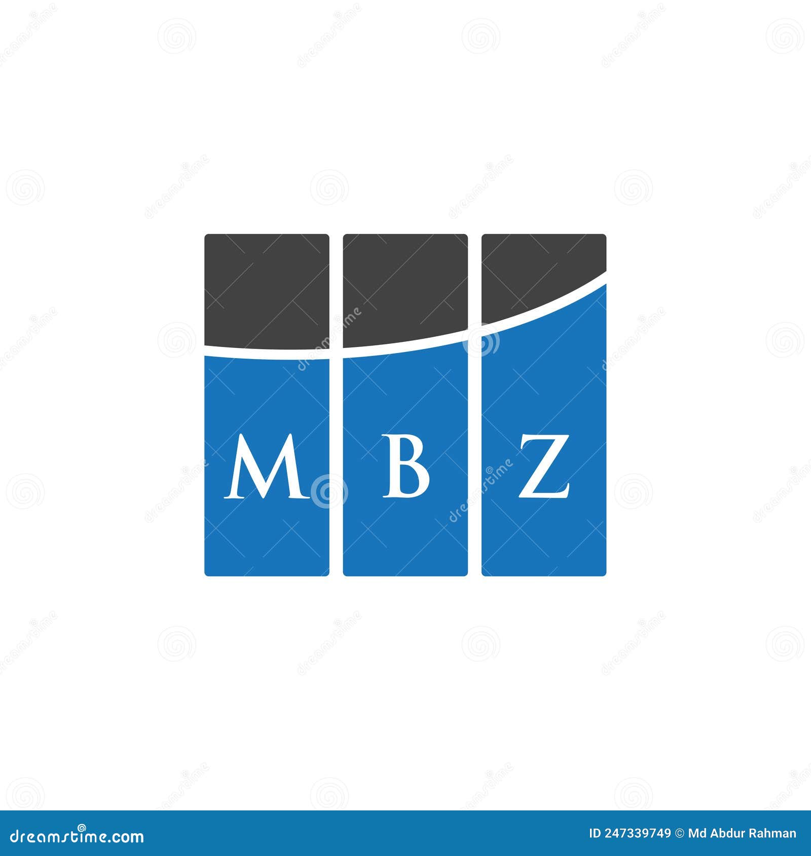 MBZ Letter Logo Design On WHITE Background. MBZ Creative Initials ...