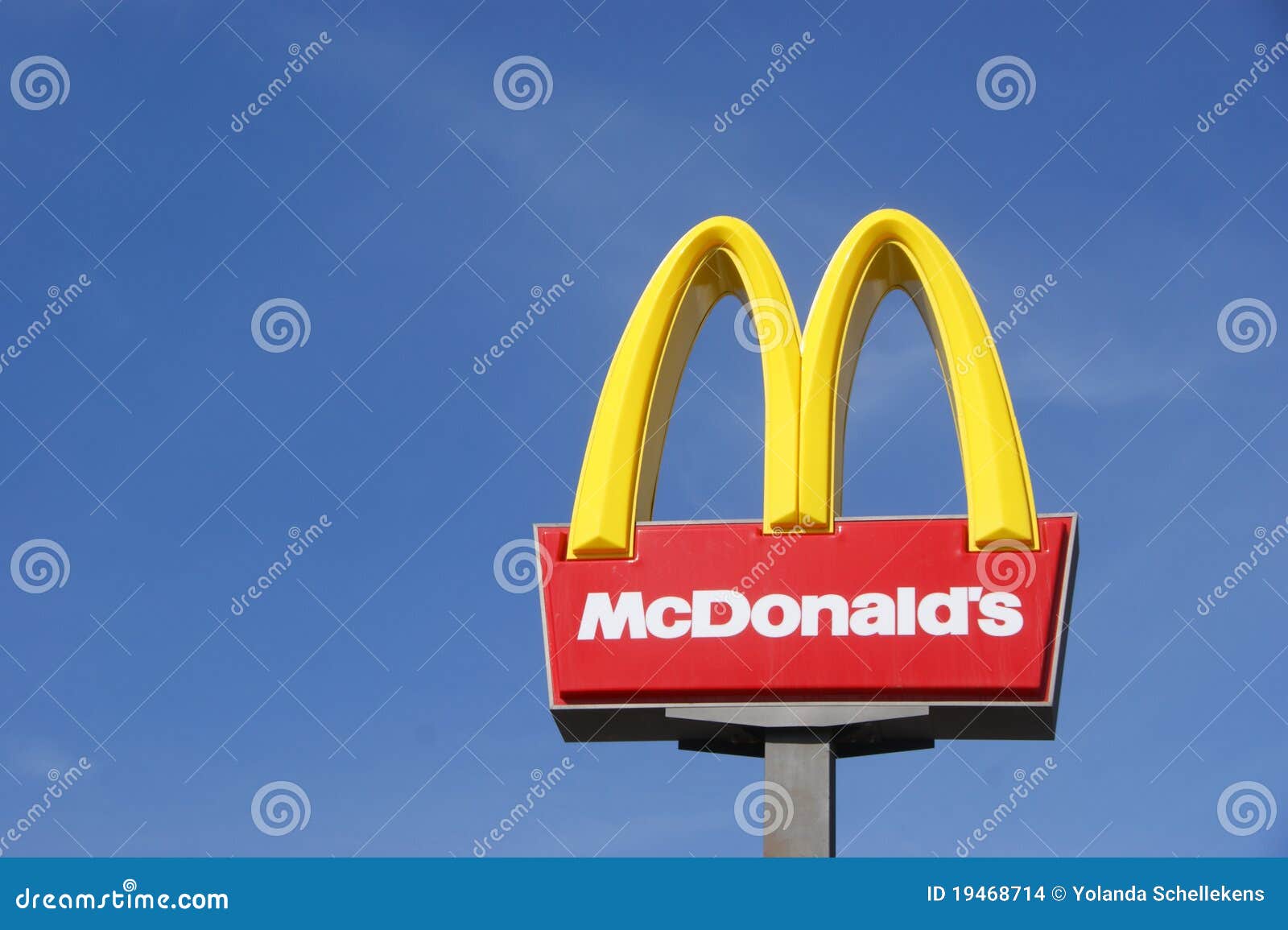 Mc Donald Sign editorial stock image. Image of blue, fastfood - 19468714