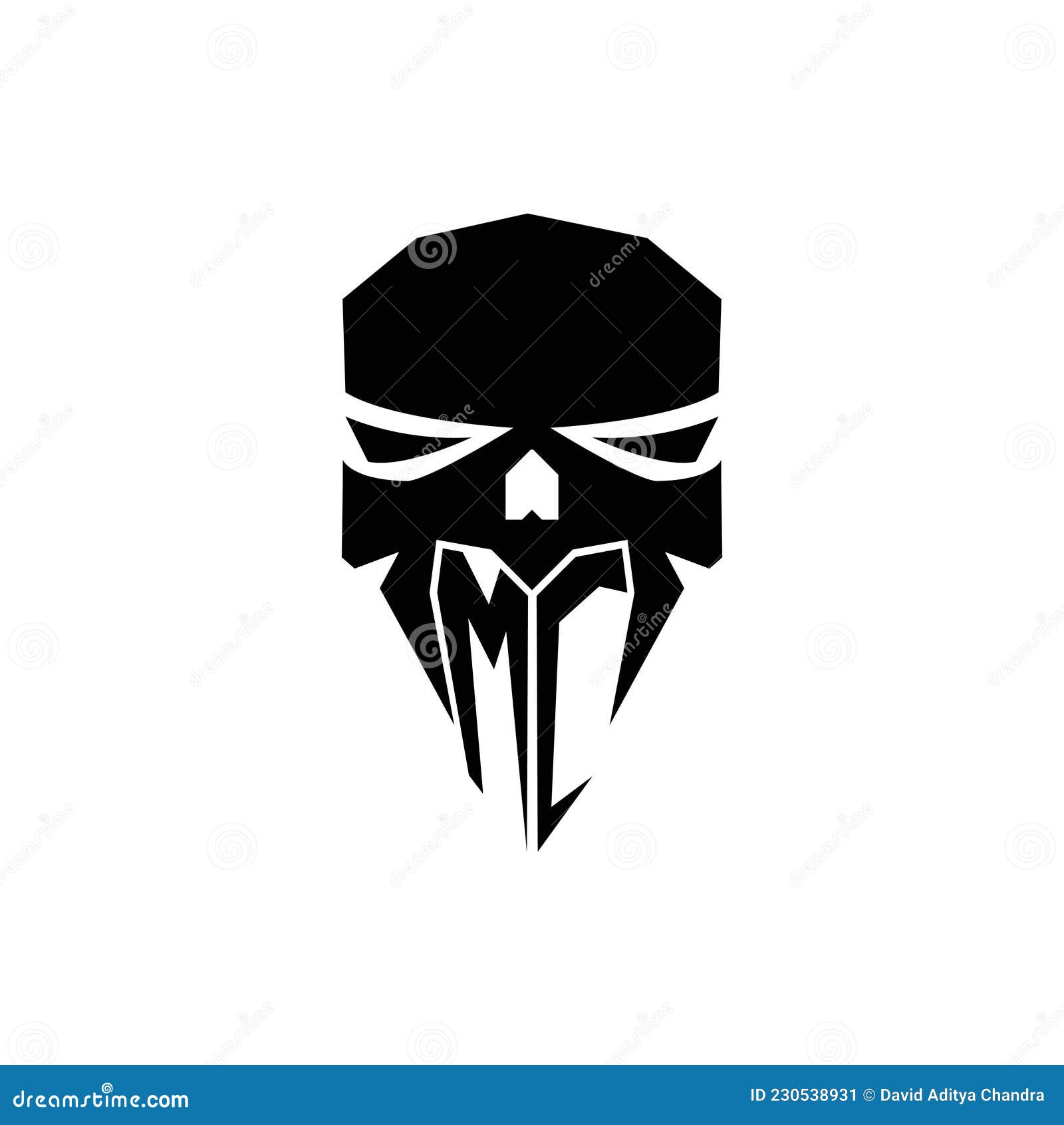 MC Initial Head Skull ESport Logo Stock Vector - Illustration of design ...
