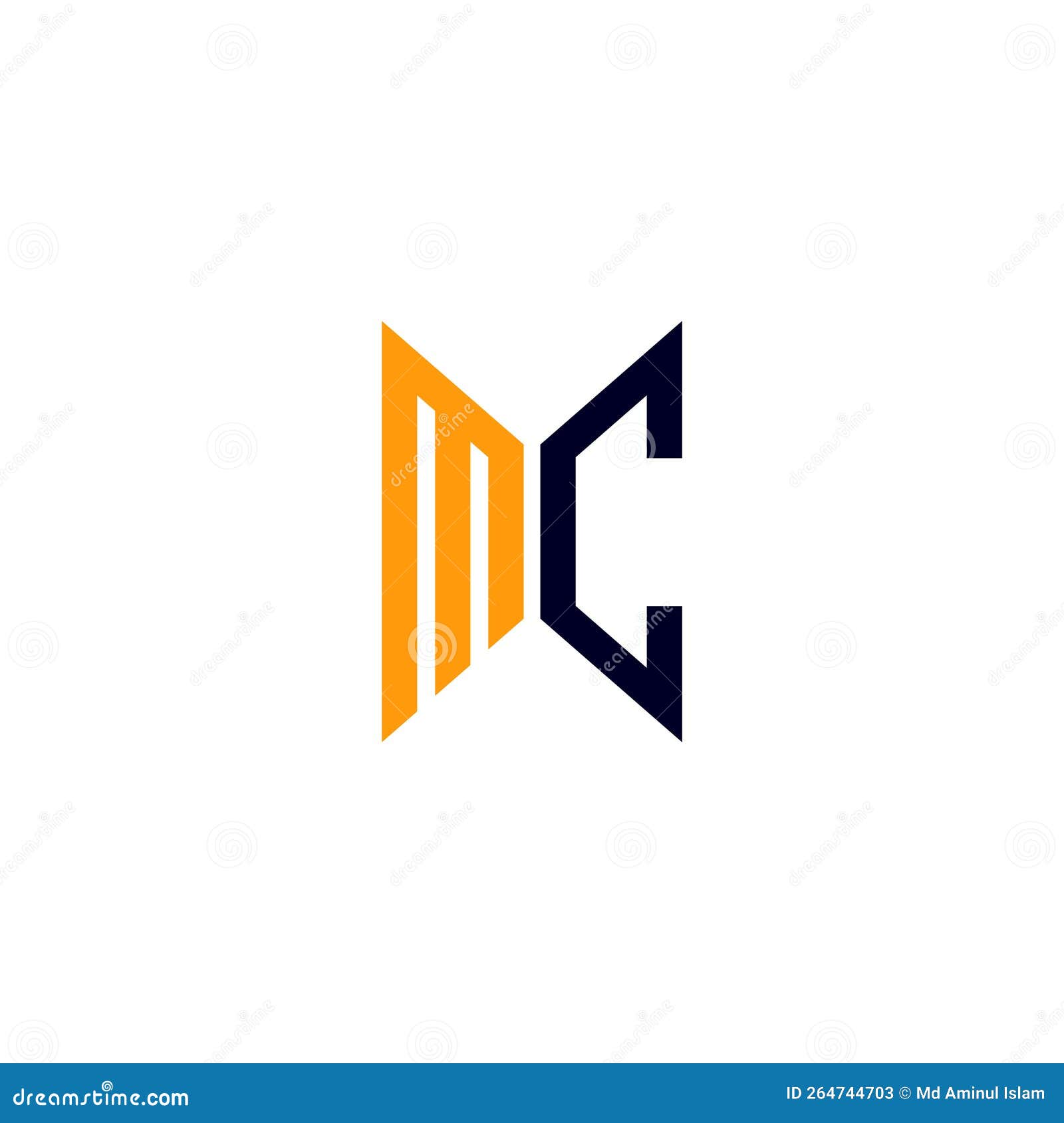 MC Letter Logo Creative Design with Vector Graphic, Stock Vector ...