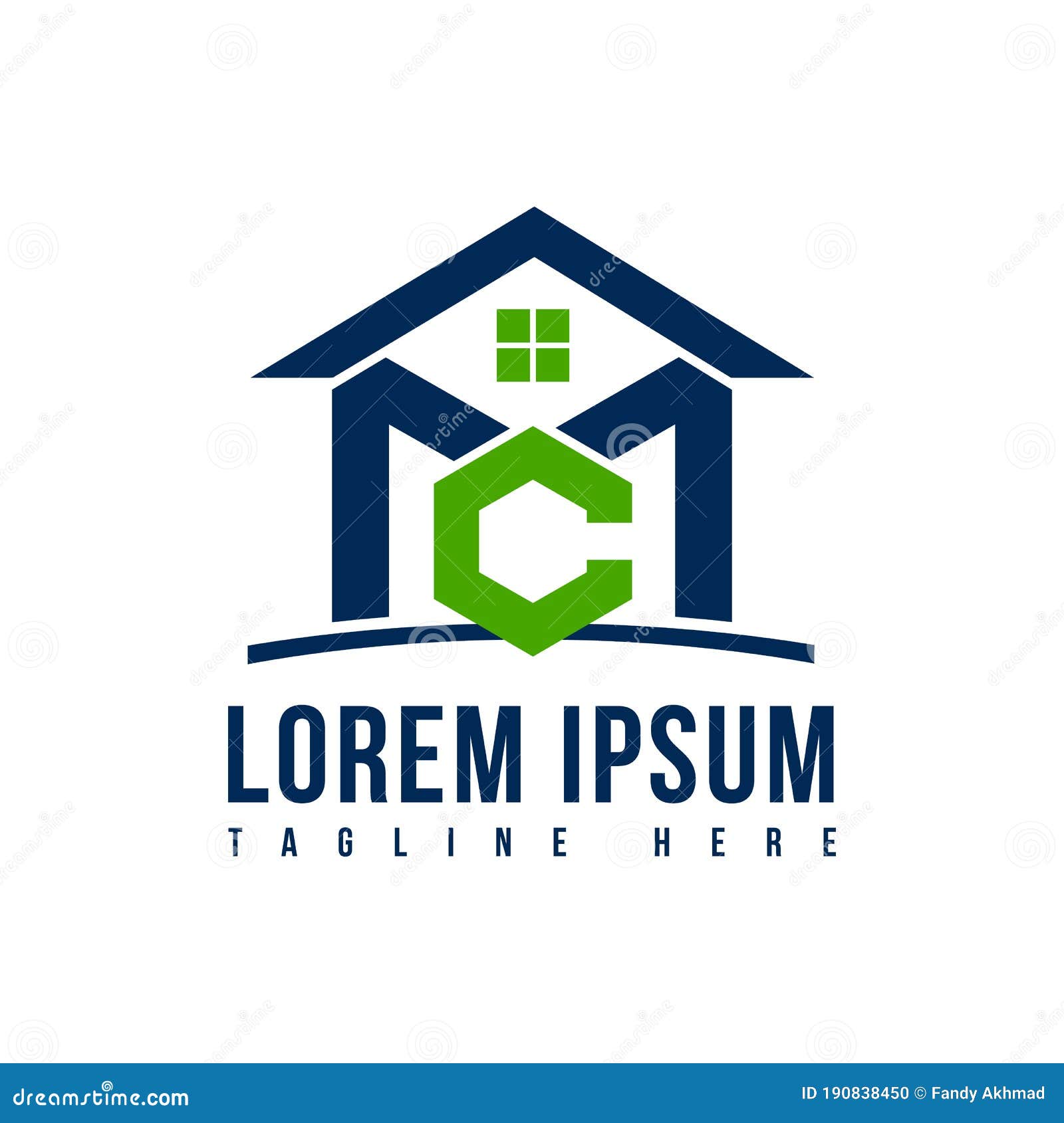 MC Logo Initial M & C Graphic Concept with House Realty Vector Icons ...