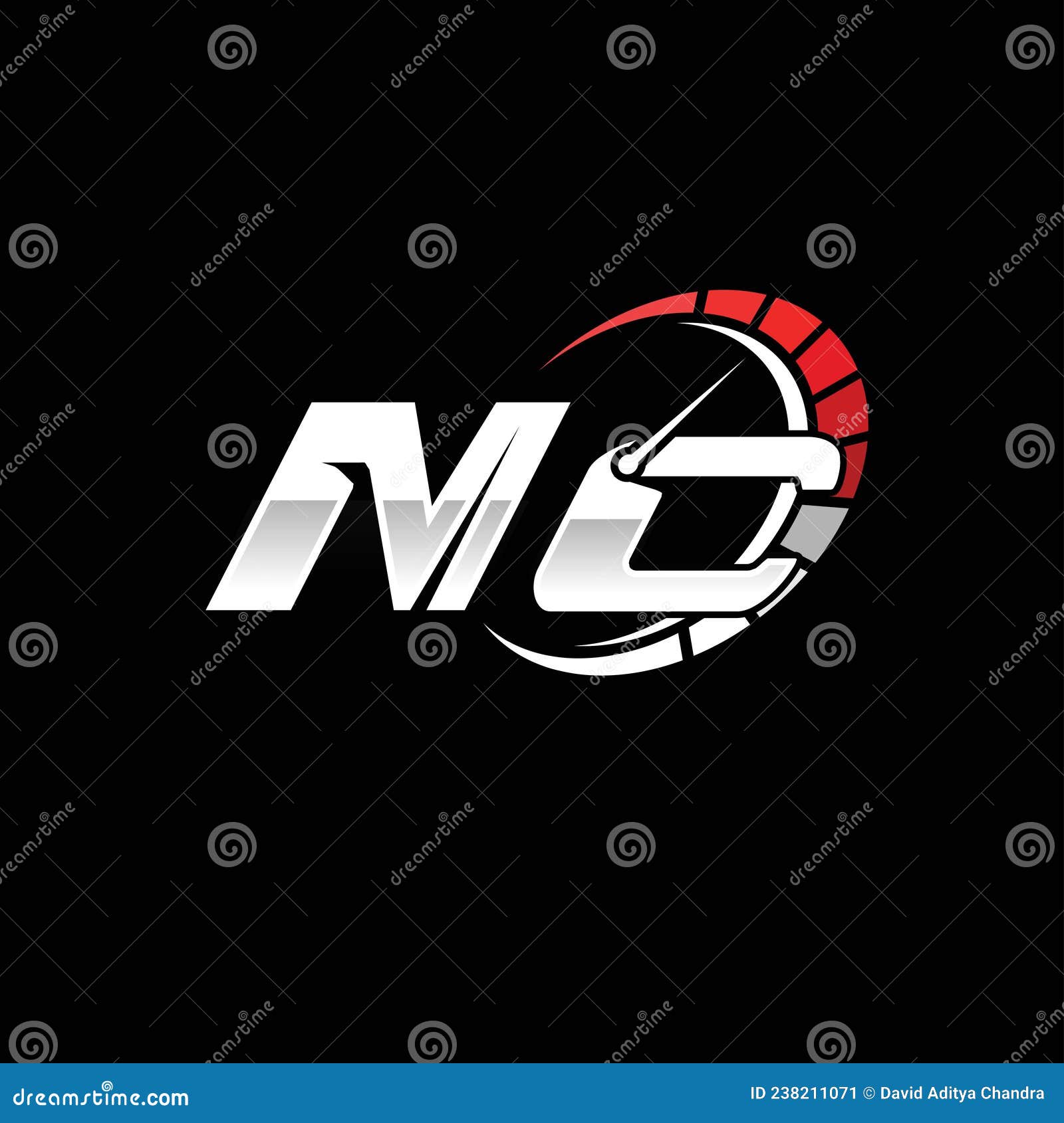 MC Logo Letter Speed Meter Racing Style Stock Vector - Illustration of ...