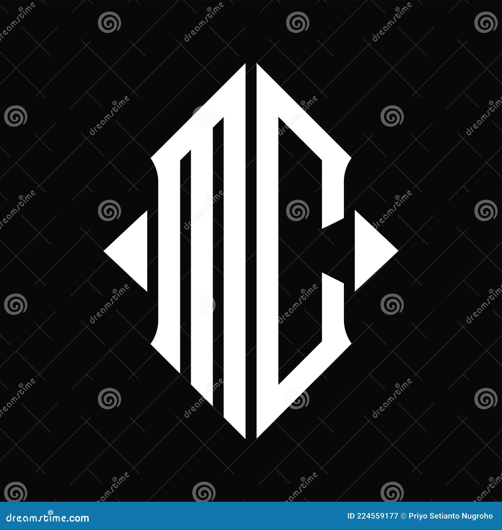 MC Logo Monogram with Shield Shape Isolated Design Template Stock ...
