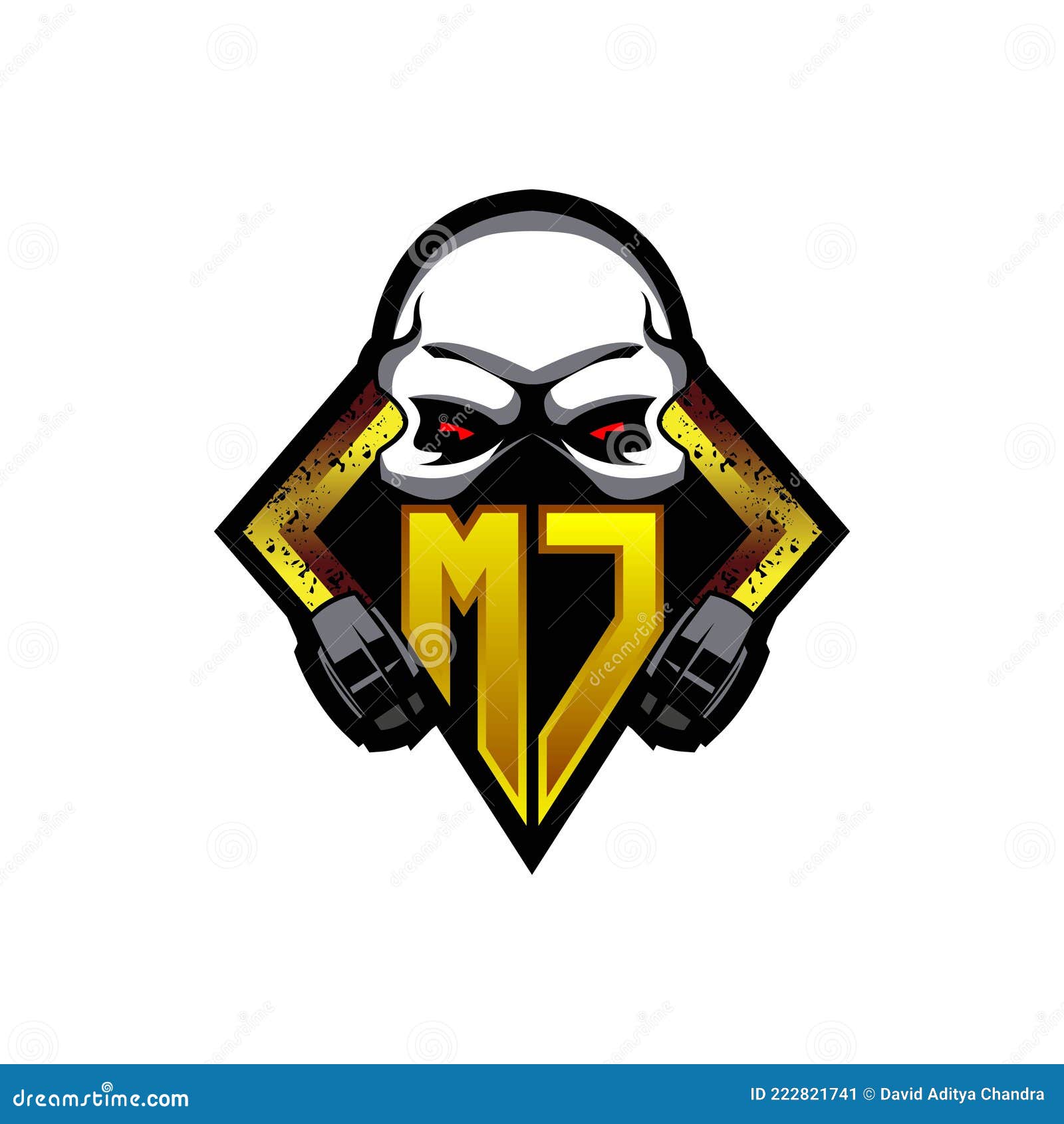 MC Logo Monogram with Skull Shape Designs Template Stock Vector ...