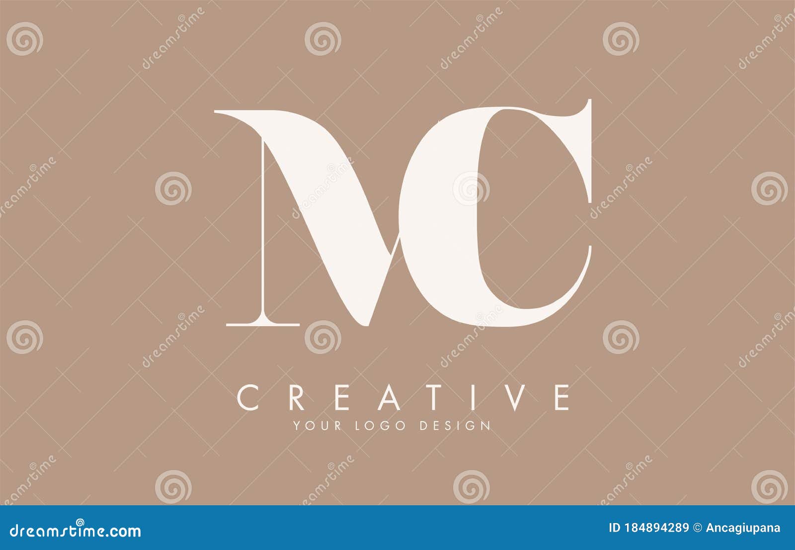 MC M C Letters Logo Design. Long Tail Effect Vector Illustration Stock ...