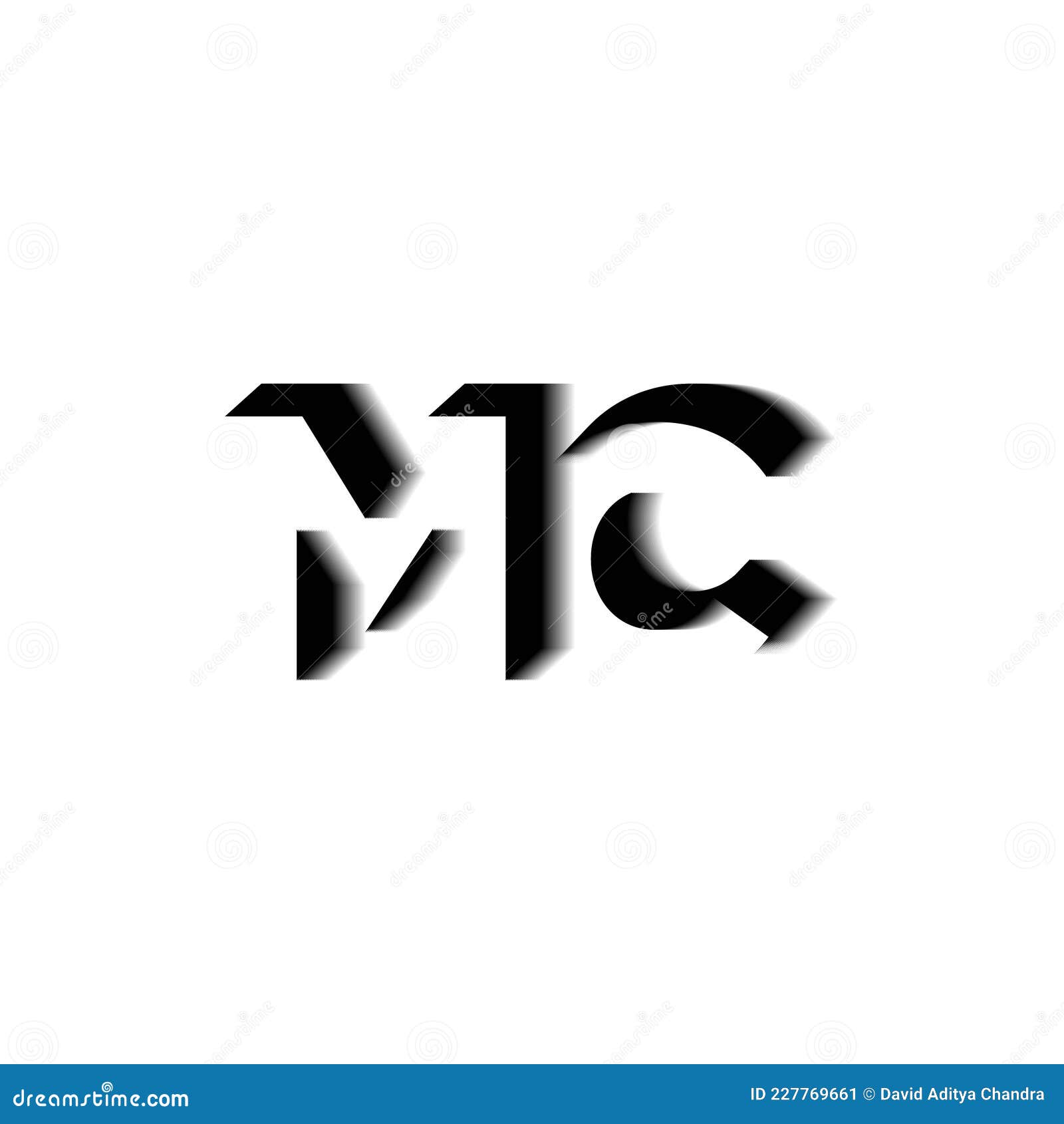 MC Monogram Shadow Shape Style Stock Vector - Illustration of black ...