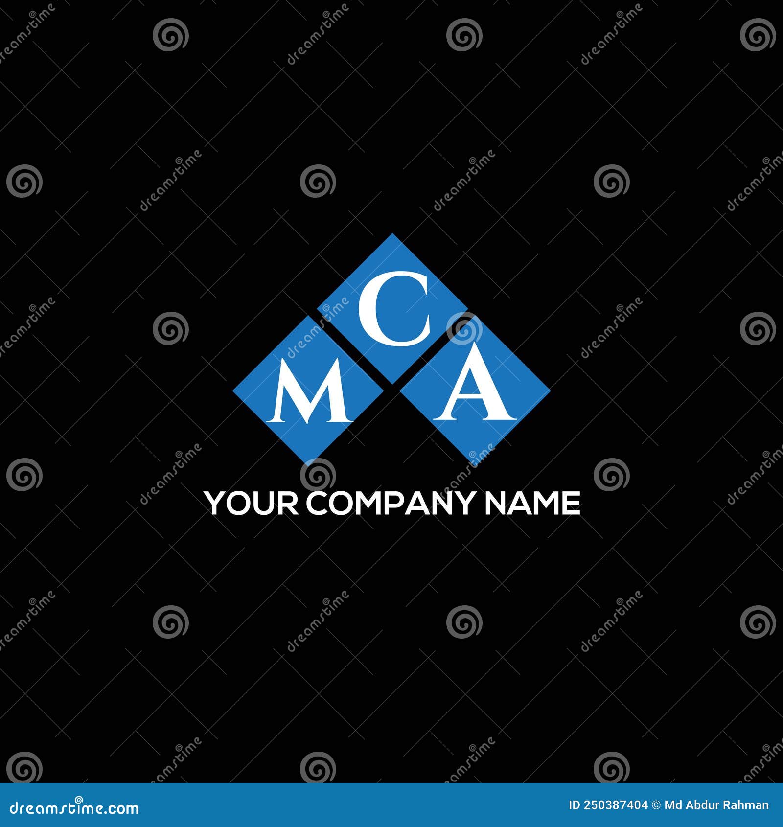 MCA Letter Logo Design on BLACK Background. MCA Creative Initials ...