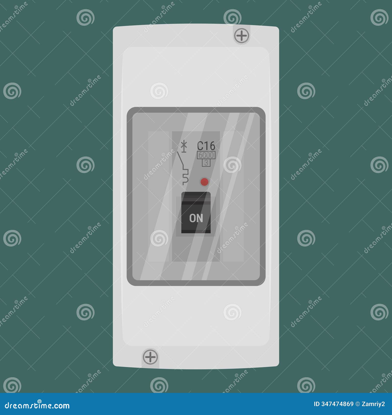 MCB Distribution Box with Semi Transparent Door Stock Illustration ...