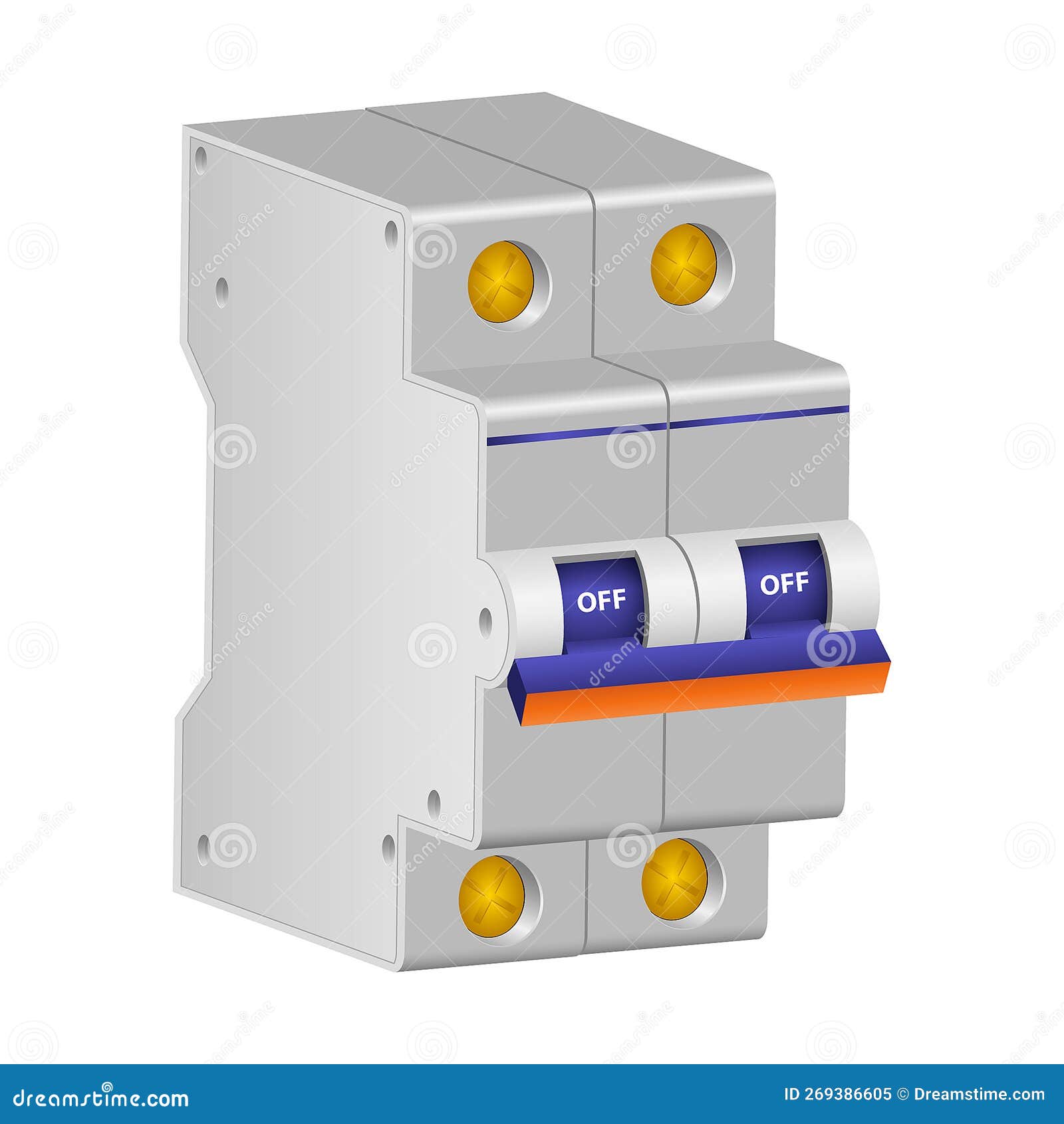 Fuse Box Electrical Switch Panel Modular Isolated - 3d Illustration ...