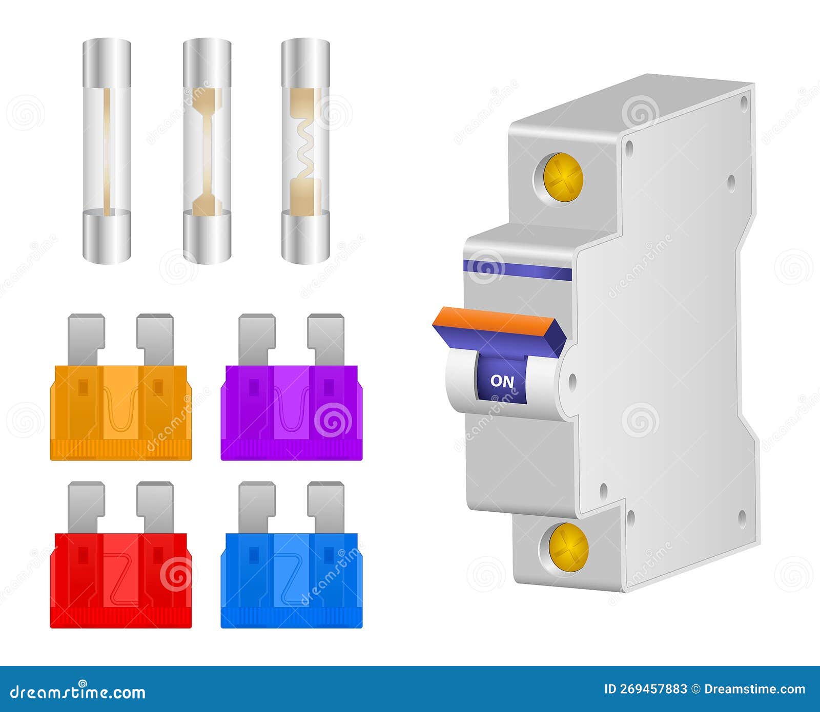Fuse Box Electrical Switch Panel Modular Isolated - 3d Illustration ...