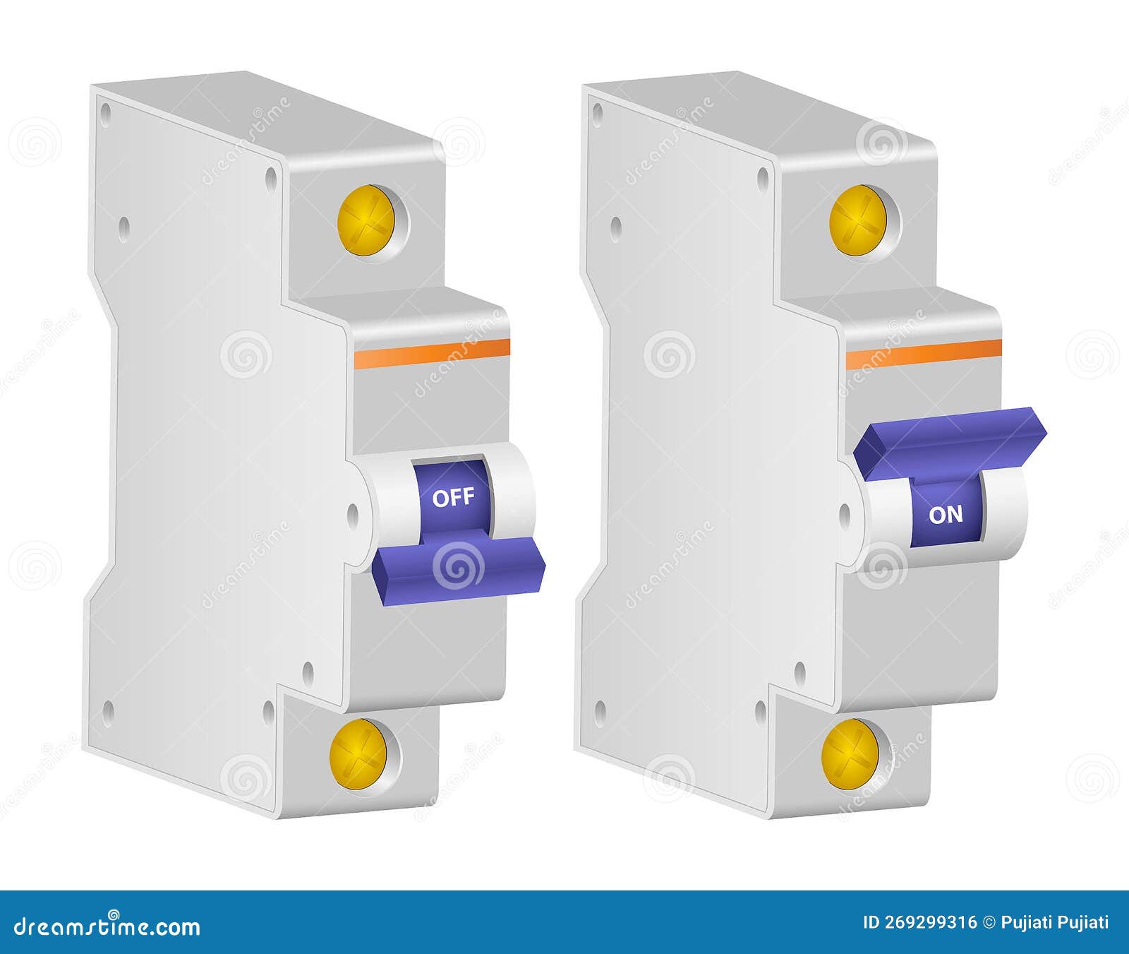 Fuse Box Electrical Switch Panel Modular Isolated. Stock Illustration ...