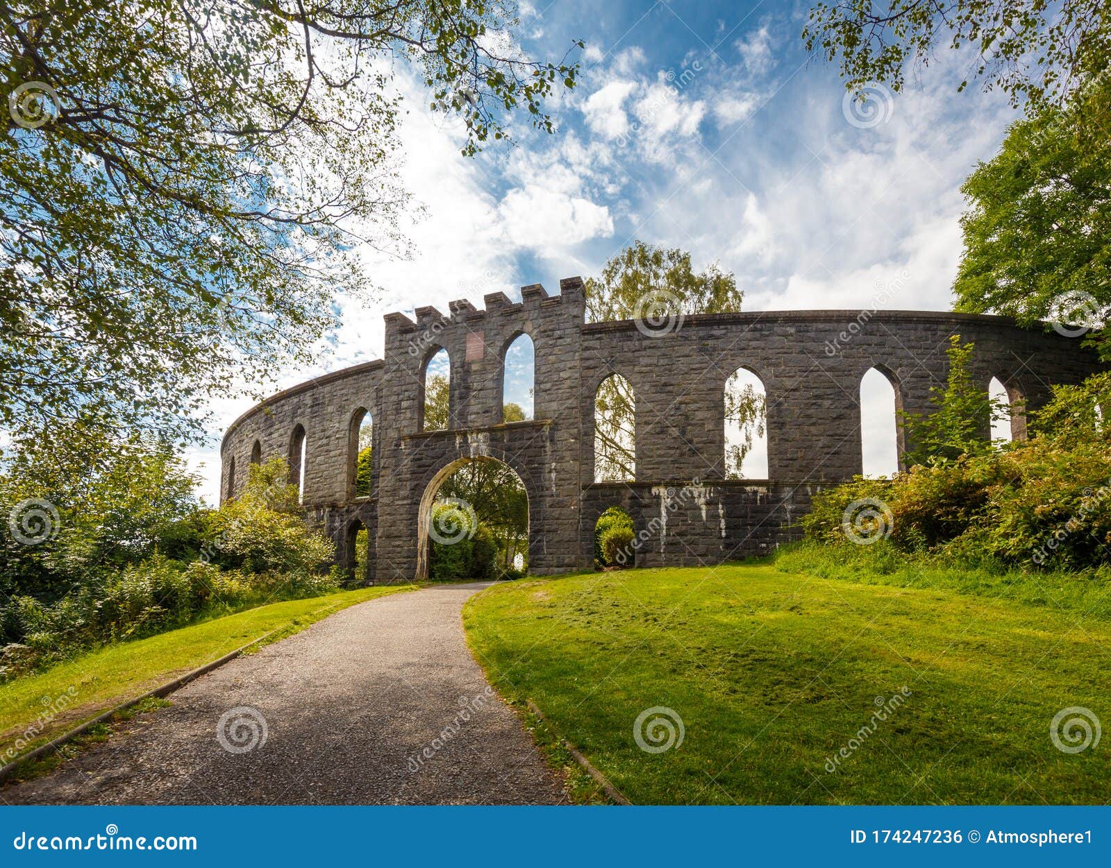 McCaig`s Tower in Oban, Scotland Stock Photo - Image of lookout ...