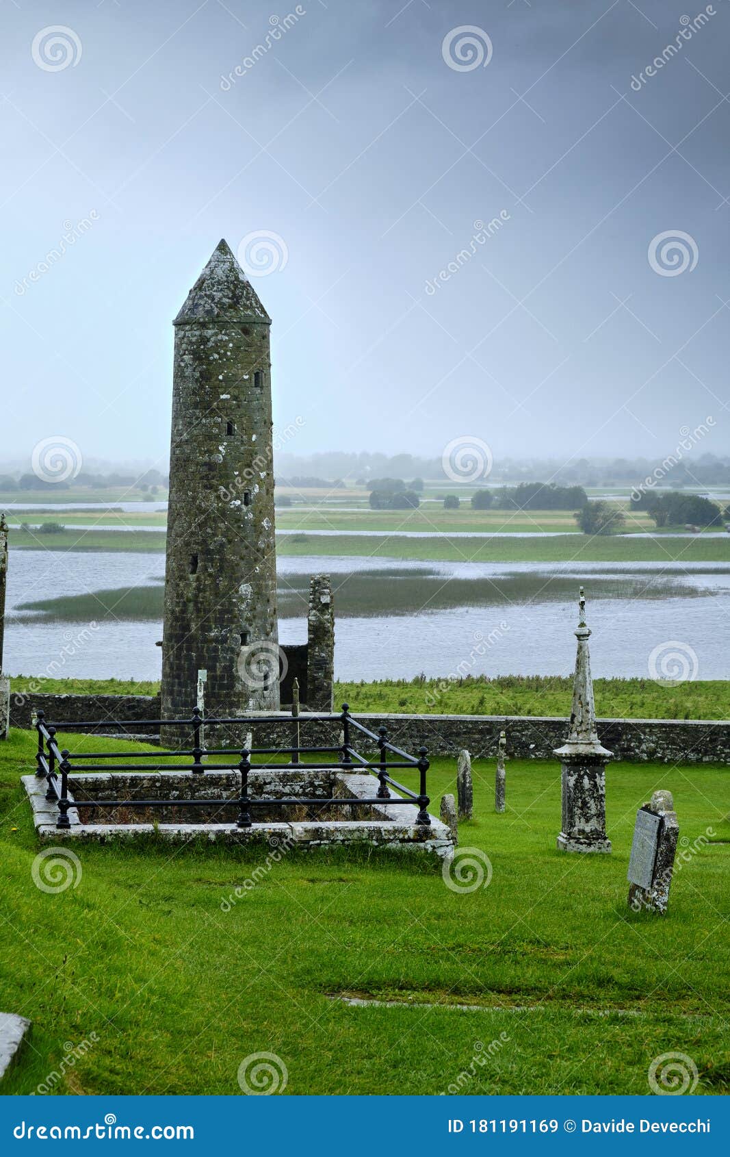 McCarthy S Tower in the Medieval Monastery of Clonmacnoise, during a ...