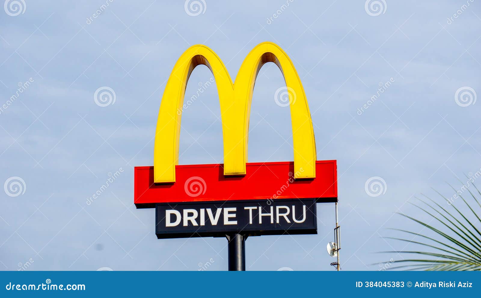 McDonalds Logo Roadside Sign Of Fast Food Restaurant Branch, Yellow ...