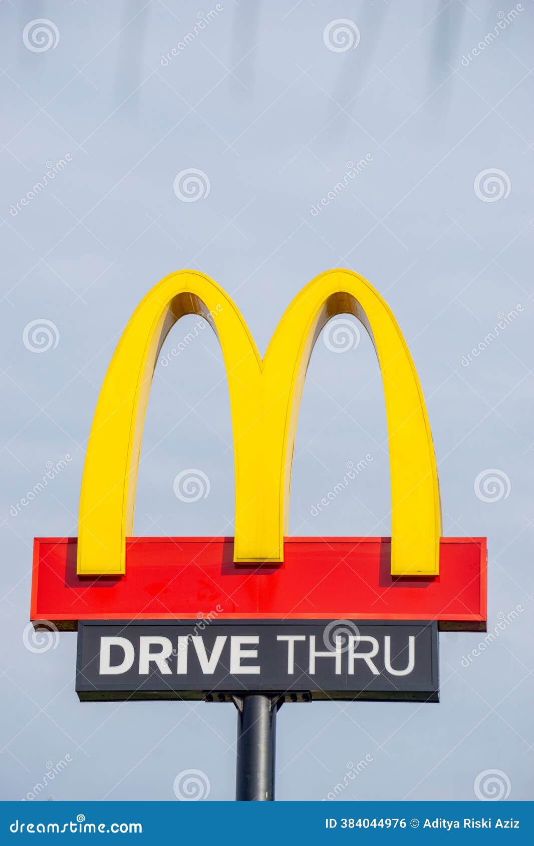 McDonalds Logo Roadside Sign Of Fast Food Restaurant Branch, Yellow ...
