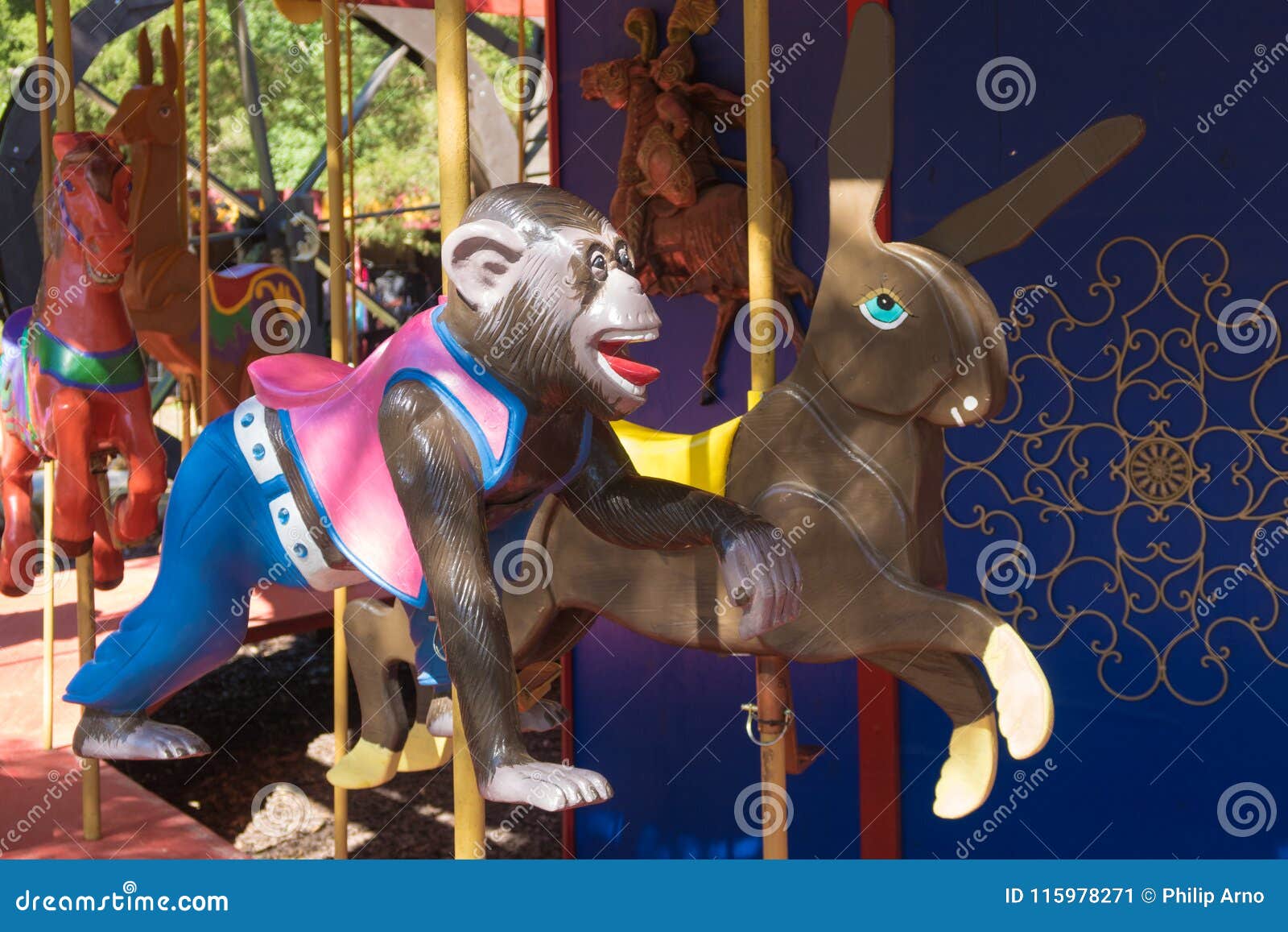 A Rabbit and a Monkey Forever Travelling in a Circle on a Merrygoround ...