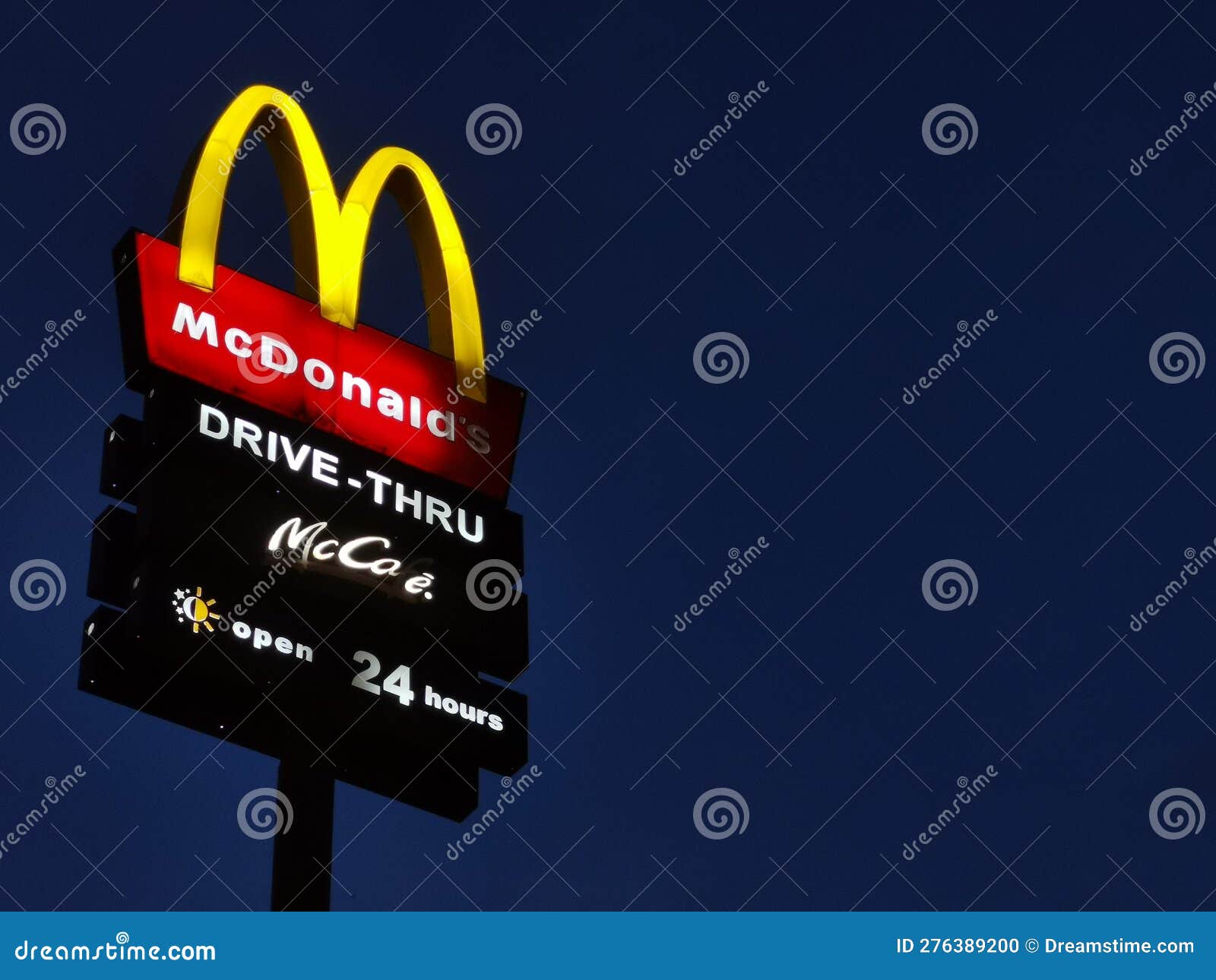 McDonald& X27;s Light in Night 24hours Editorial Image - Image of ...