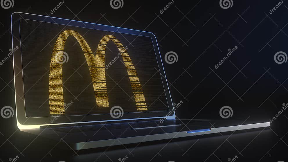 MCDONALD S Logo Made with Computer Code on the Laptop Screen. Editorial ...