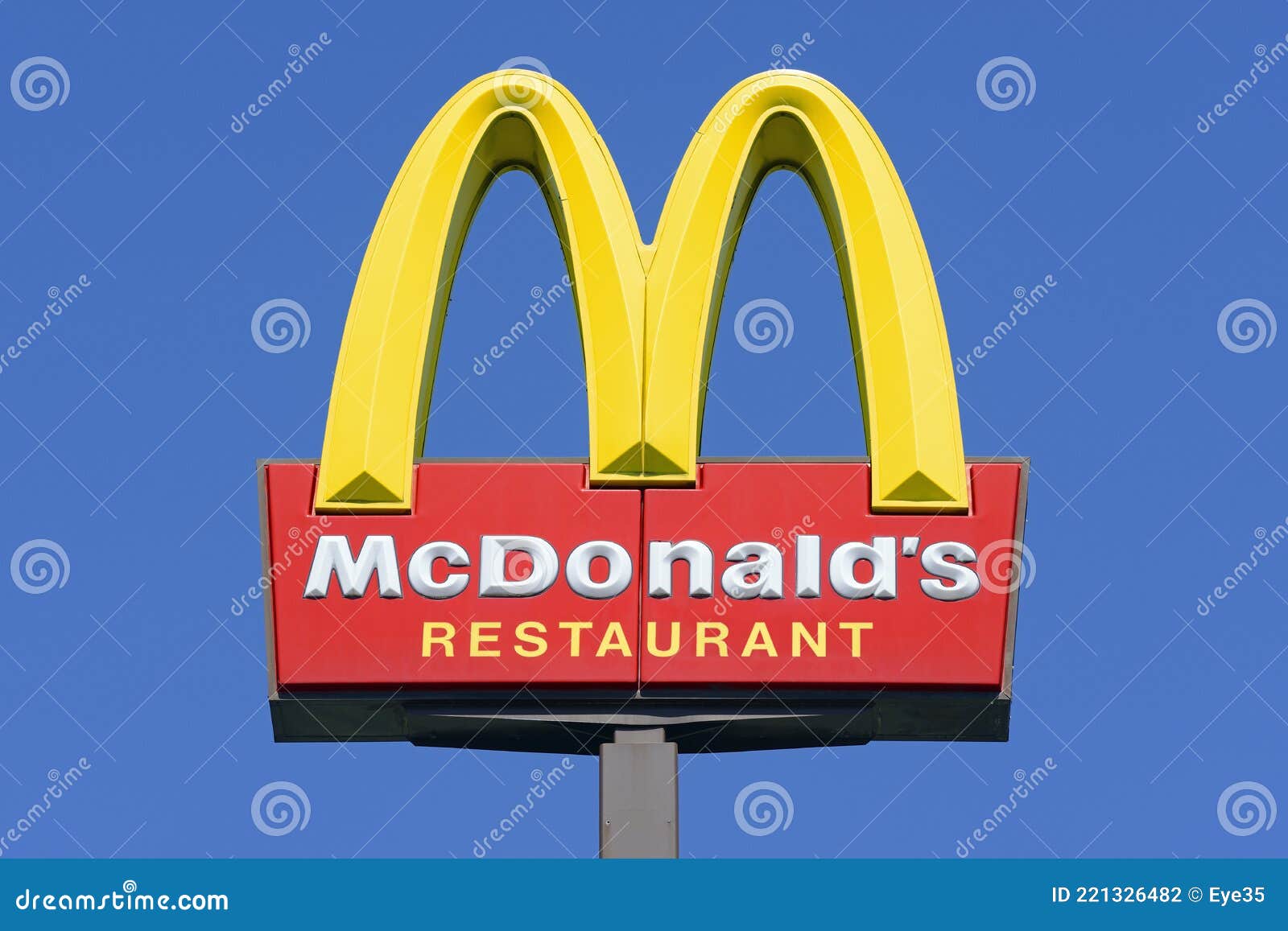 Mcdonalds Sign Text And Logo Brand Front Of Fast Food Mcdonald`s ...