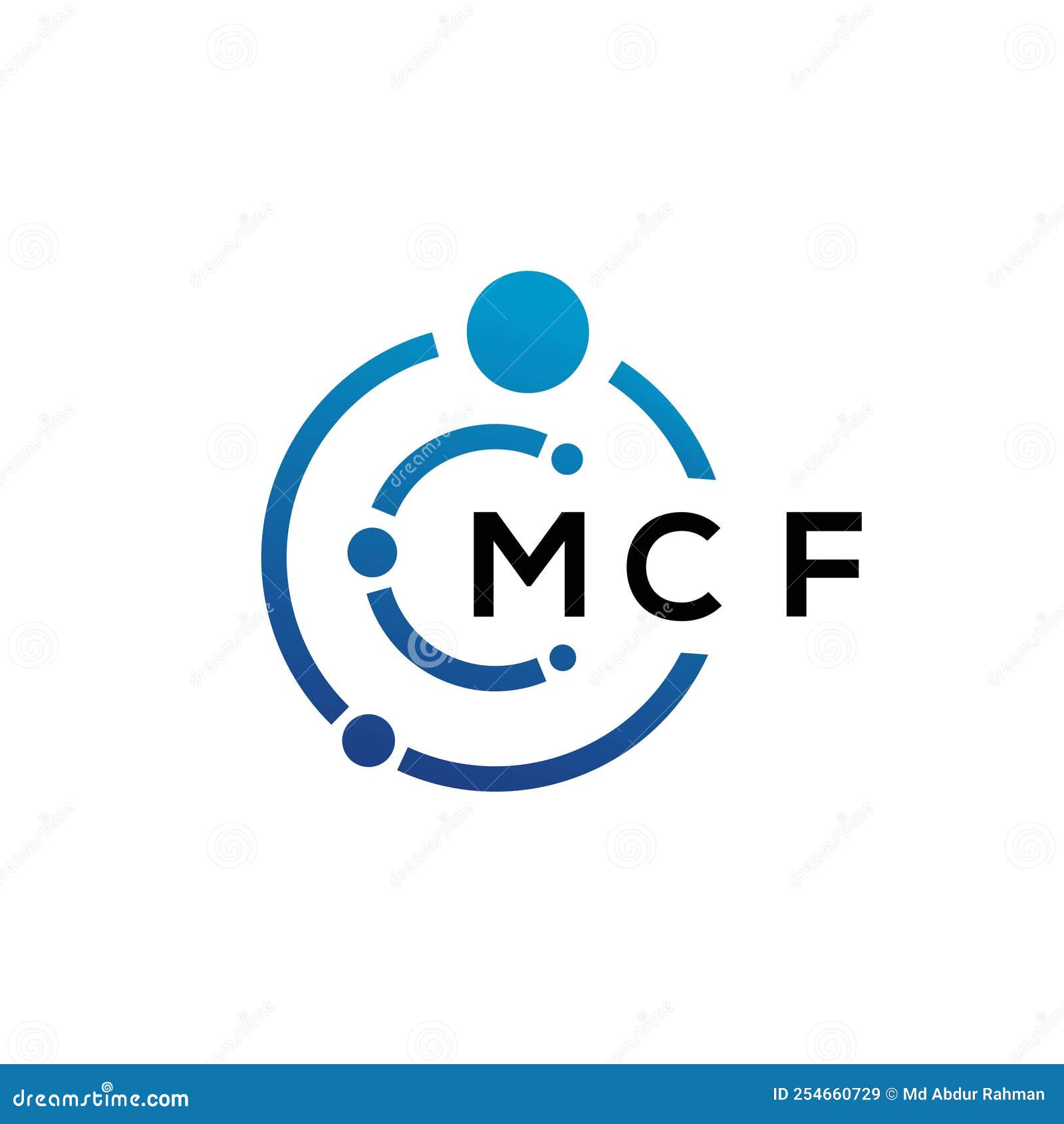 MCF Letter Technology Logo Design on White Background. MCF Creative ...