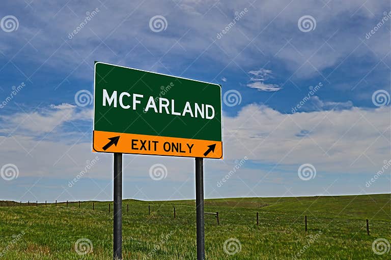 US Highway Exit Sign for McFarland Stock Photo - Image of navigation ...