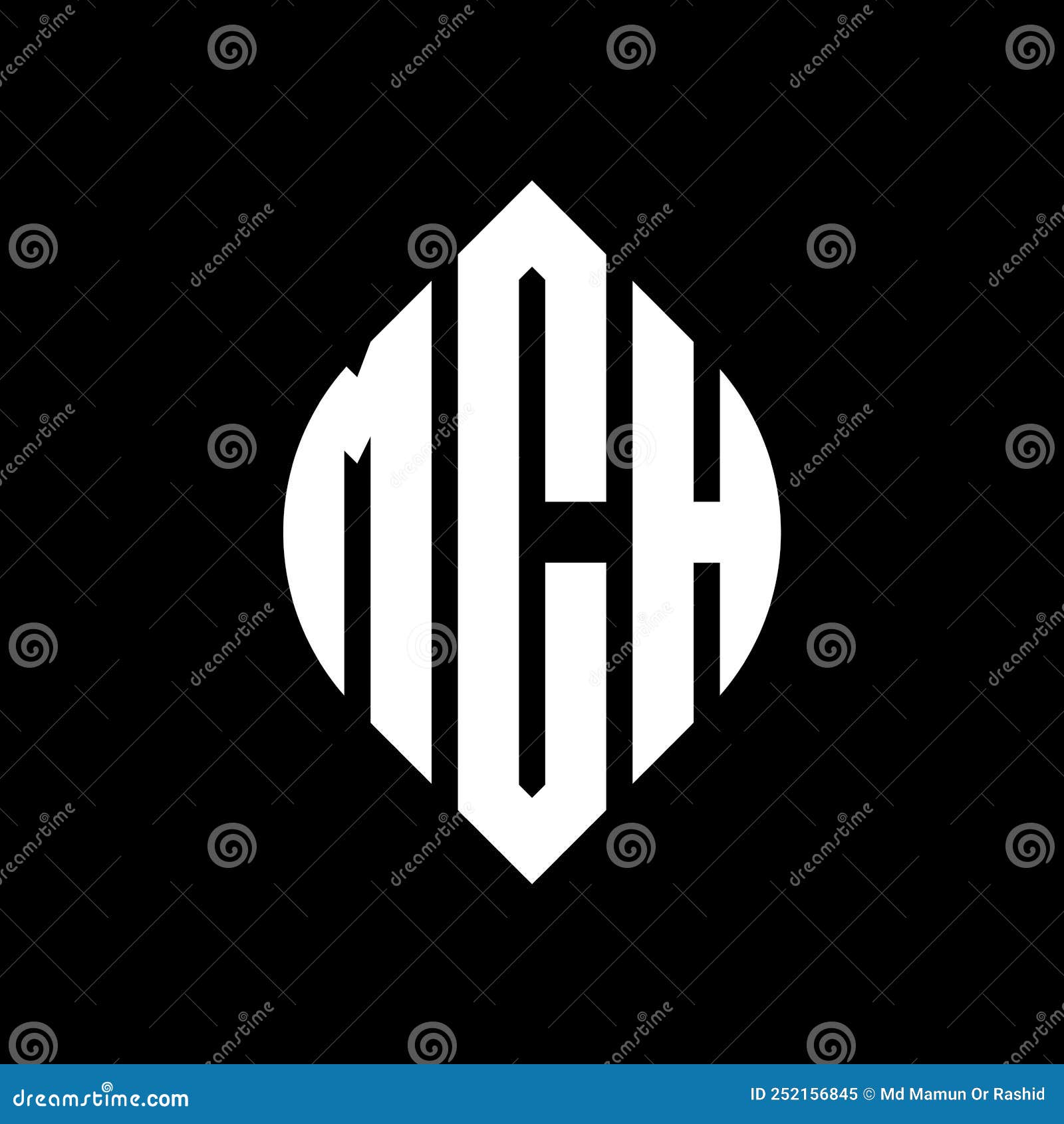 MCH Circle Letter Logo Design with Circle and Ellipse Shape. MCH ...