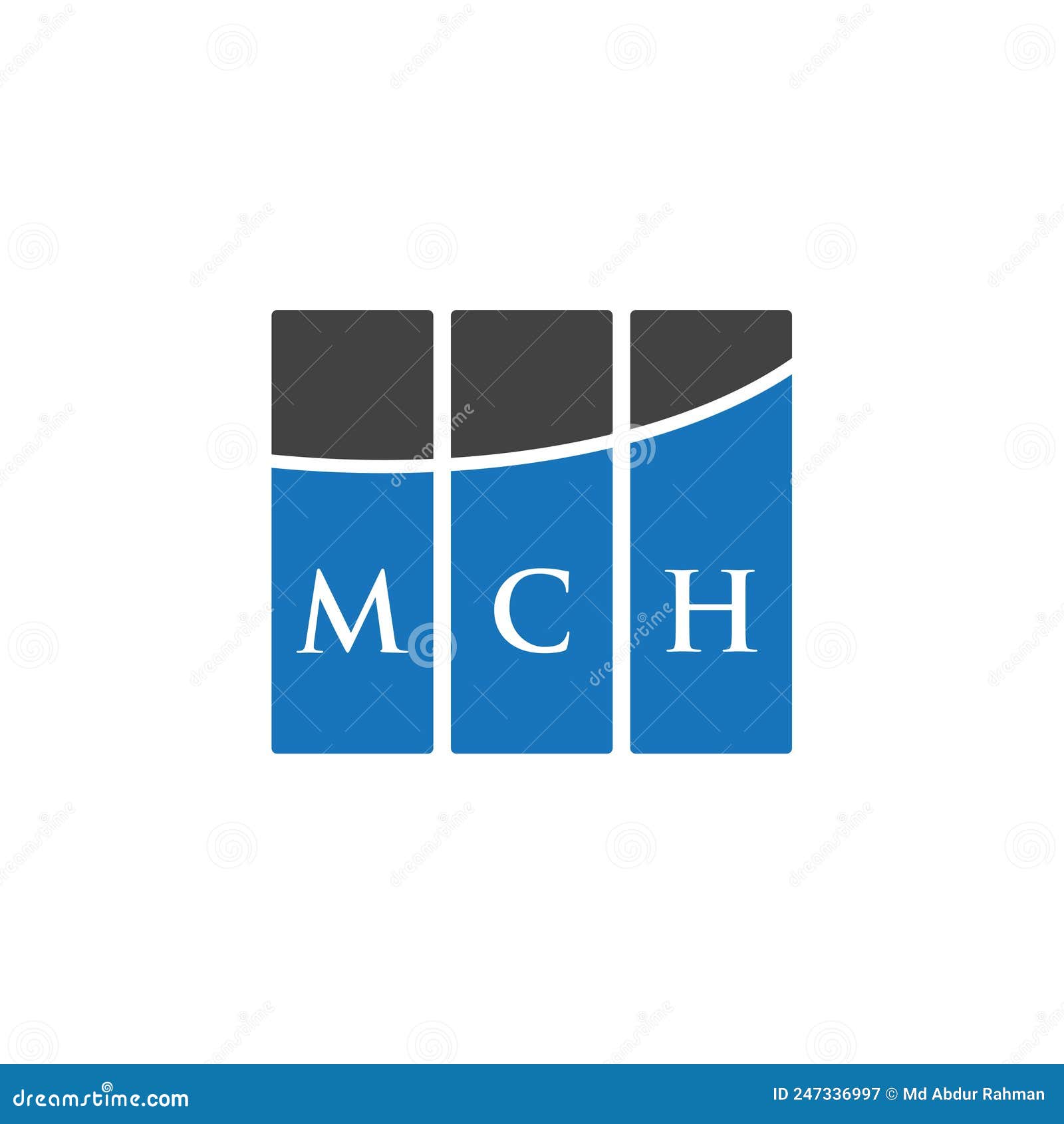 MCH Letter Logo Design on WHITE Background. MCH Creative Initials ...