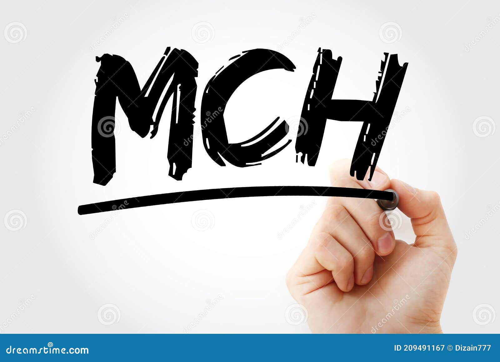 MCH - Mean Corpuscular Hemoglobin Acronym, Concept On Blackboard Stock ...
