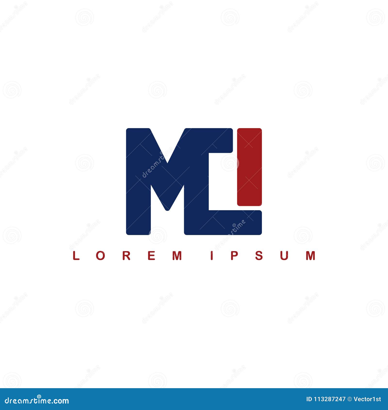Mci Alphabet Letter Art Theme Logo Logotype Stock Vector - Illustration ...
