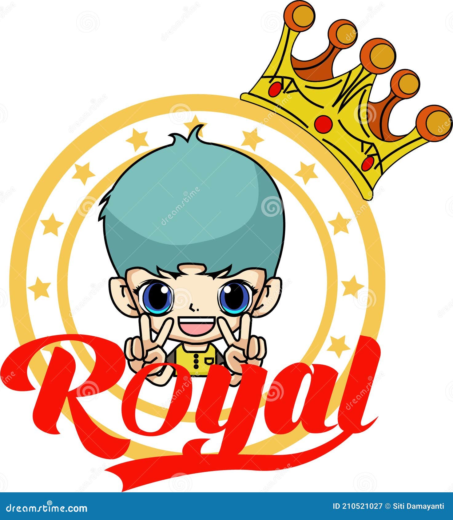 Illustration of a Royal Cartoon Character Stock Vector - Illustration ...