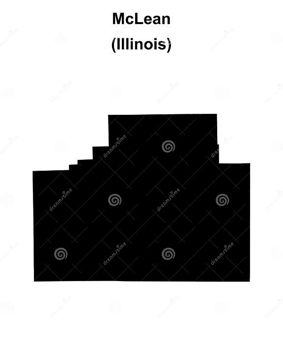 McLean outline map stock illustration. Illustration of illinois - 360780523