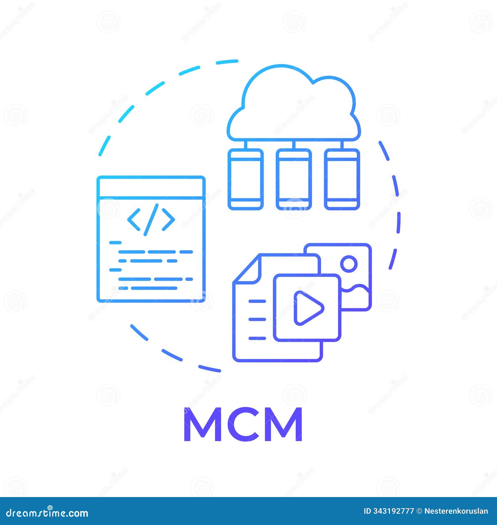 MCM Blue Gradient Concept Icon Stock Illustration - Illustration of ...