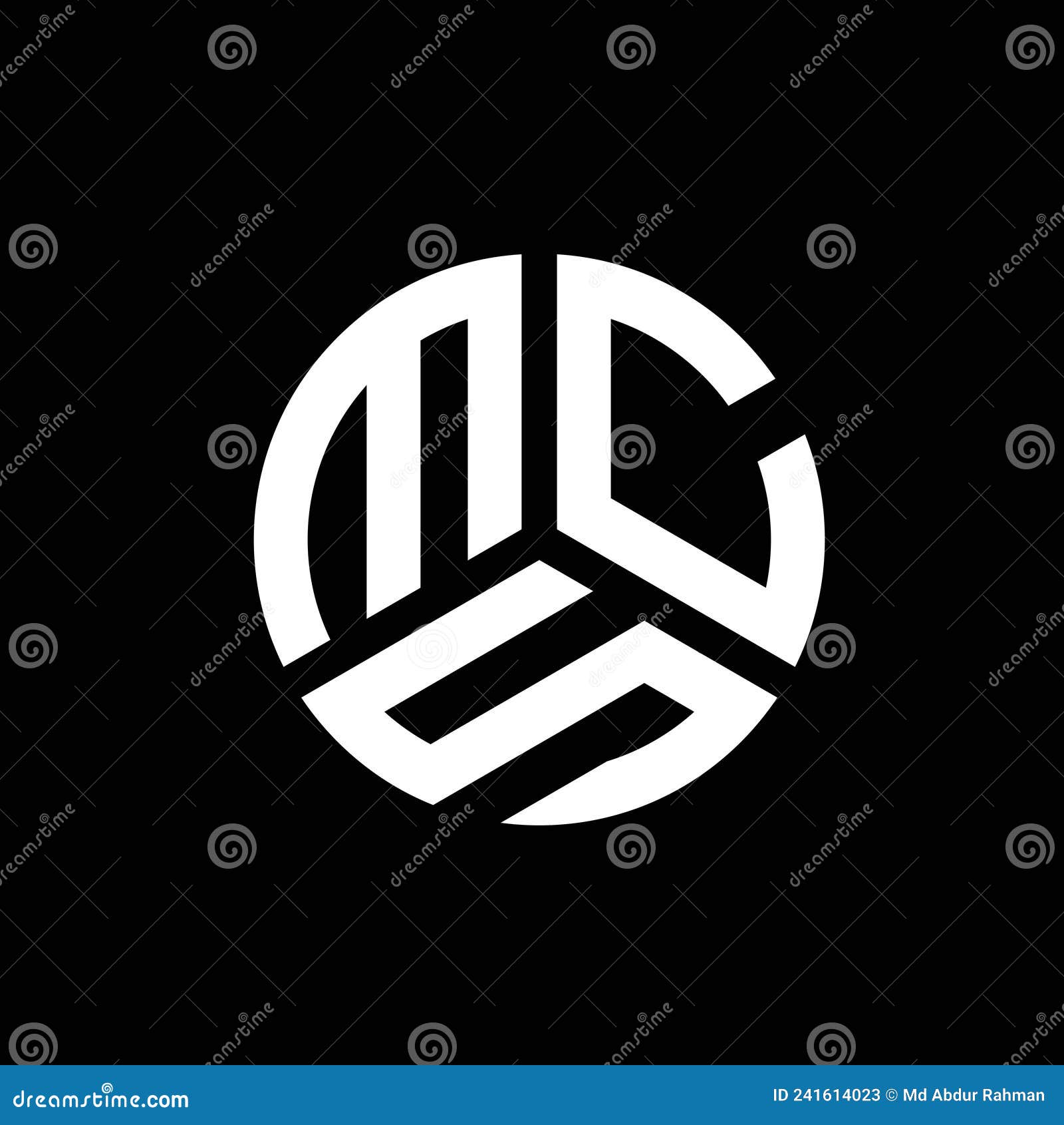 MCS Letter Logo Design on Black Background. MCS Creative Initials ...