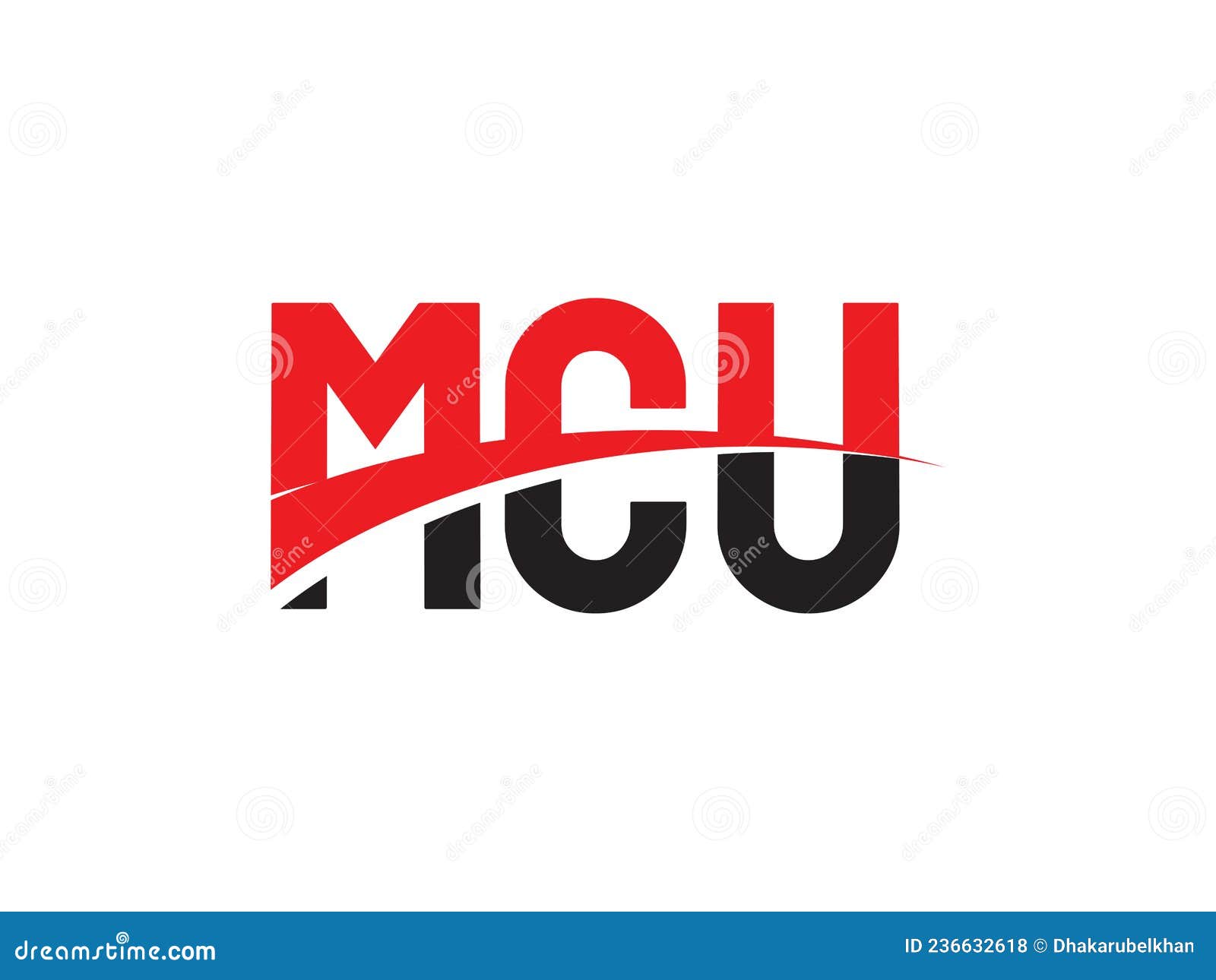 MCU Letter Initial Logo Design Stock Vector - Illustration of swoosh ...