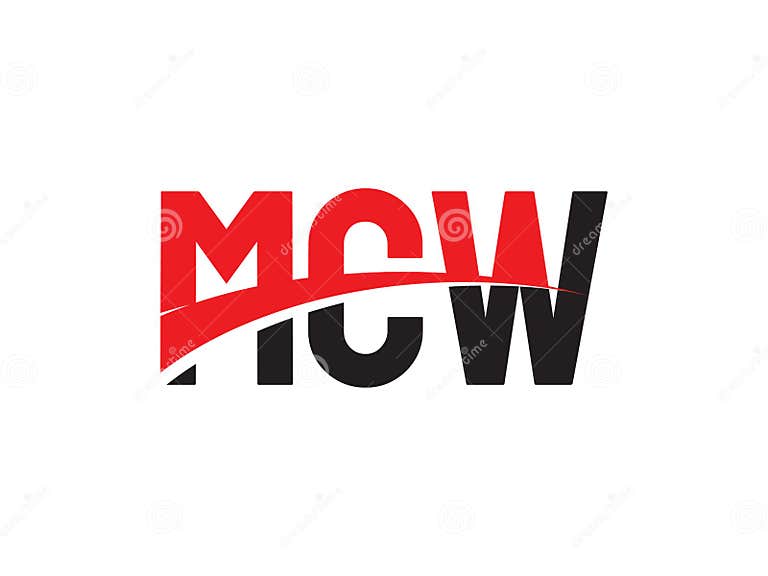 MCW Letter Initial Logo Design Stock Vector - Illustration of black ...