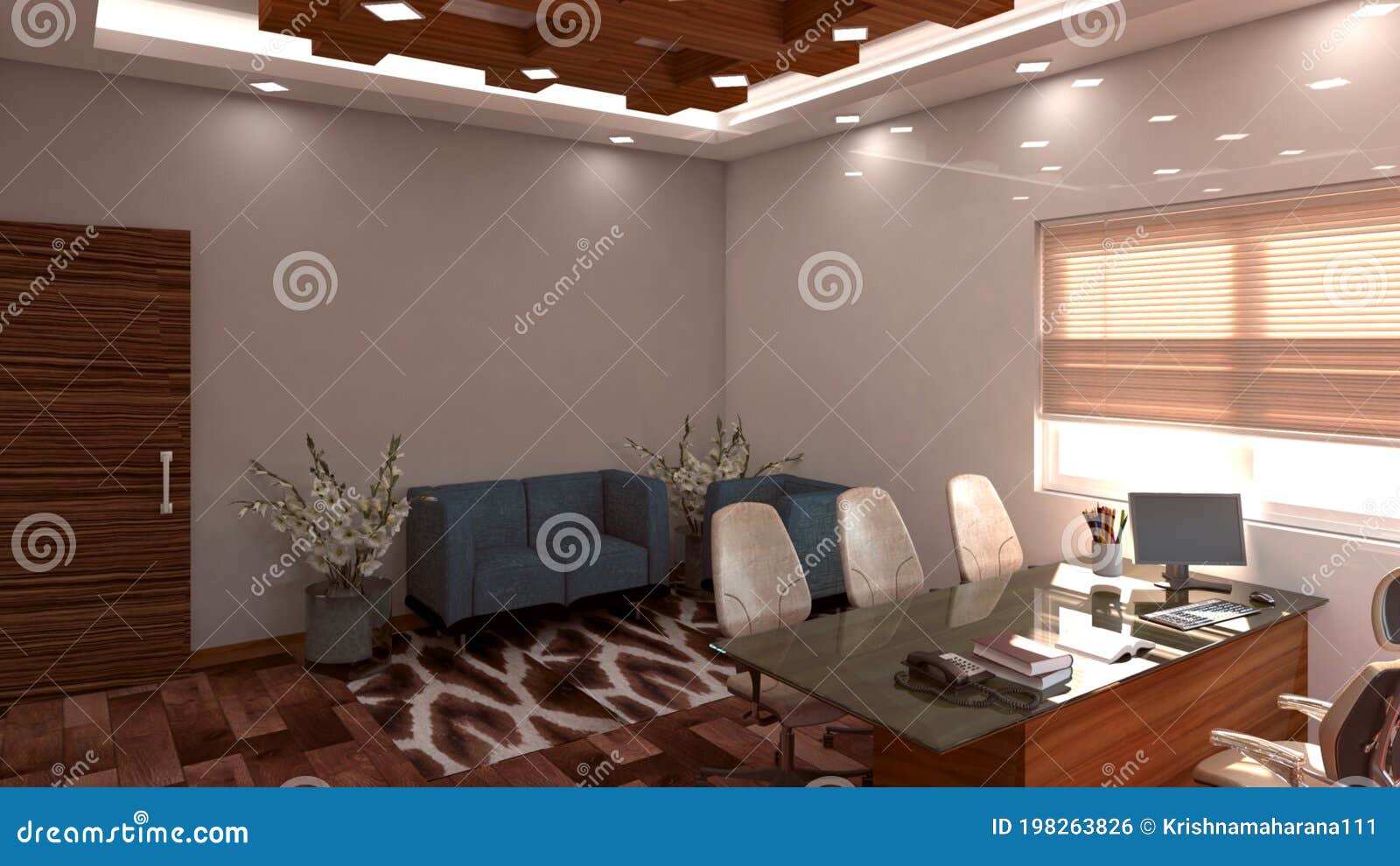 MD Cabin 3D Render Office Interior Competitions with White and ...