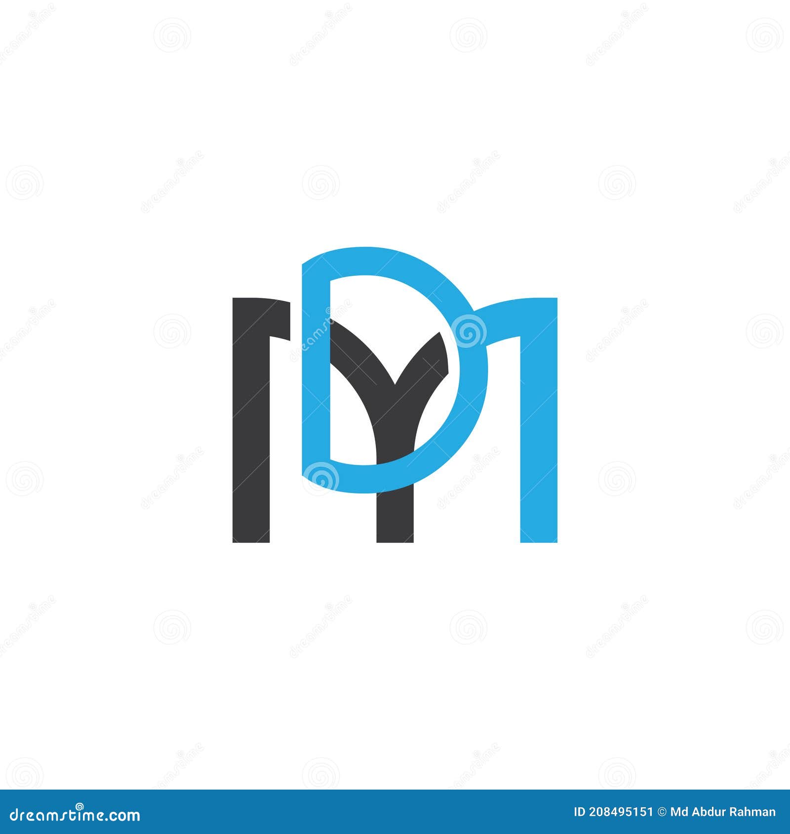 Md Unique Abstract Geometric Logo Design Stock Vector - Illustration of ...