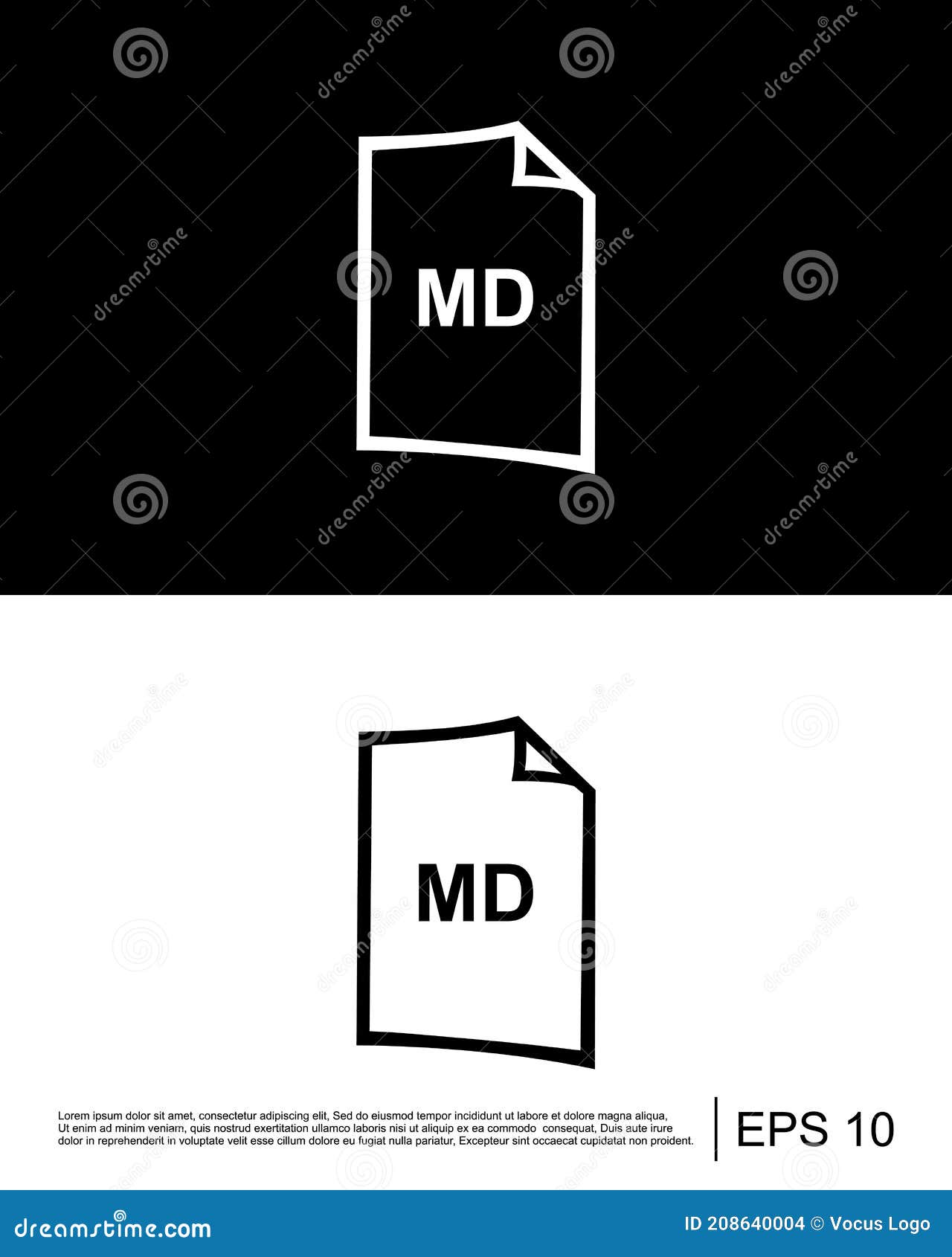 Md File Format Icon Template Stock Illustration - Illustration of file ...