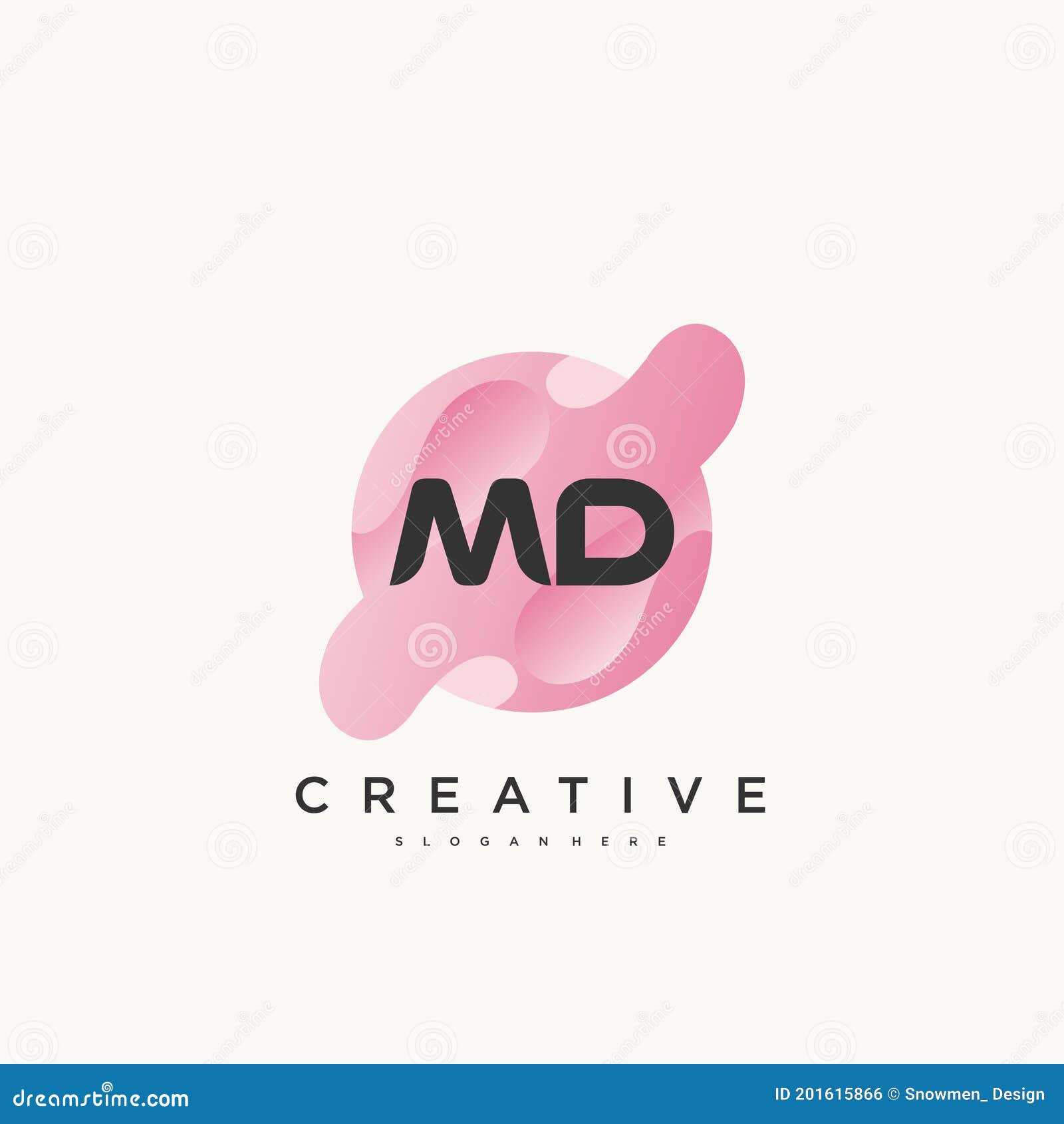 MD Initial Letter Colorful Logo Icon Design Template Elements Vector ...