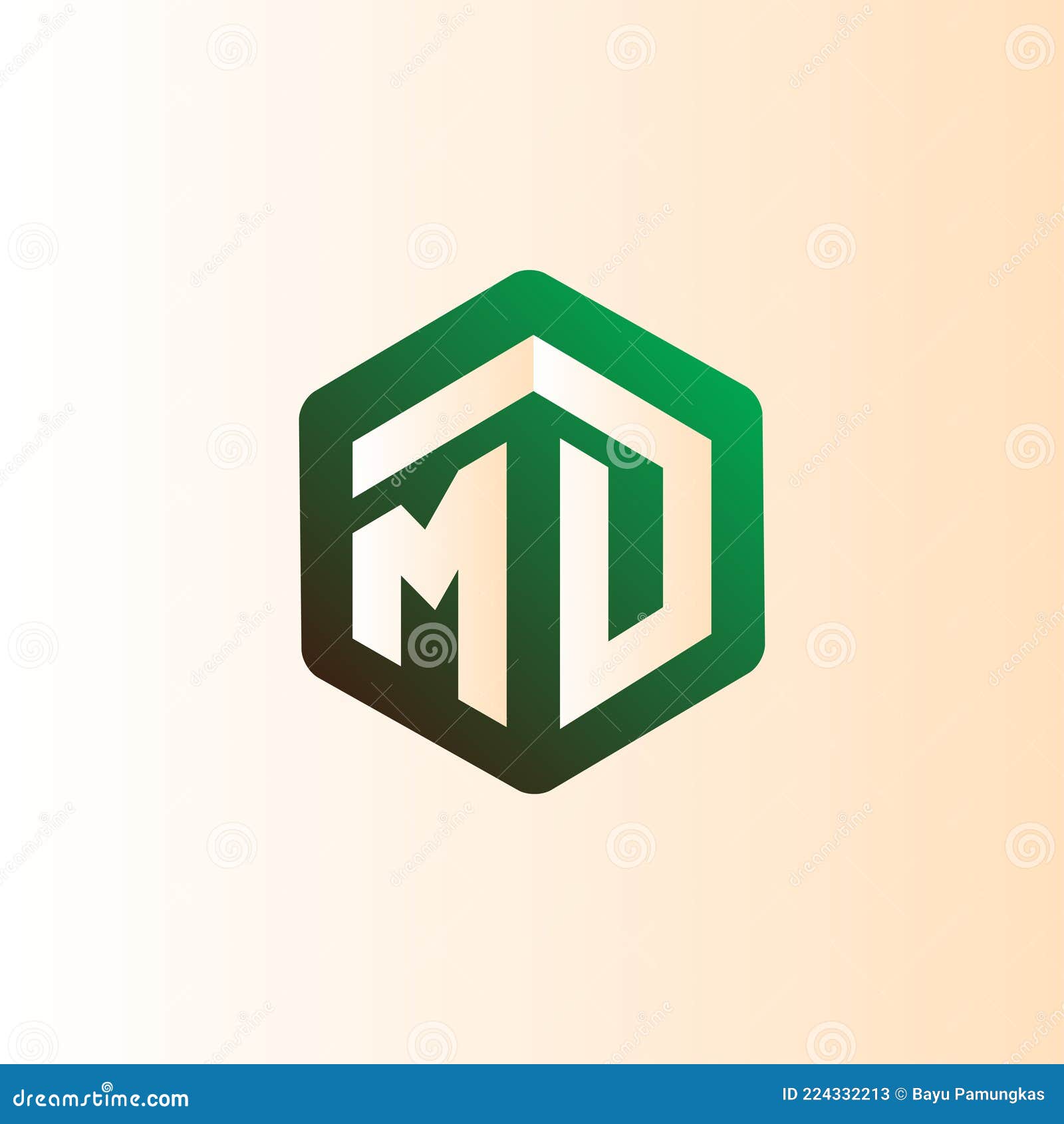 MD Initial Letter Hexagonal Logo Vector Stock Vector - Illustration of ...