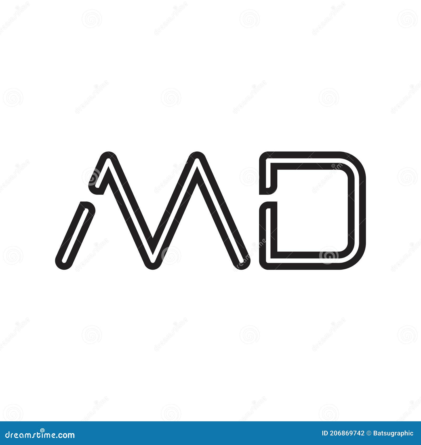 Md Initial Letter Vector Logo Icon Stock Vector - Illustration of ...