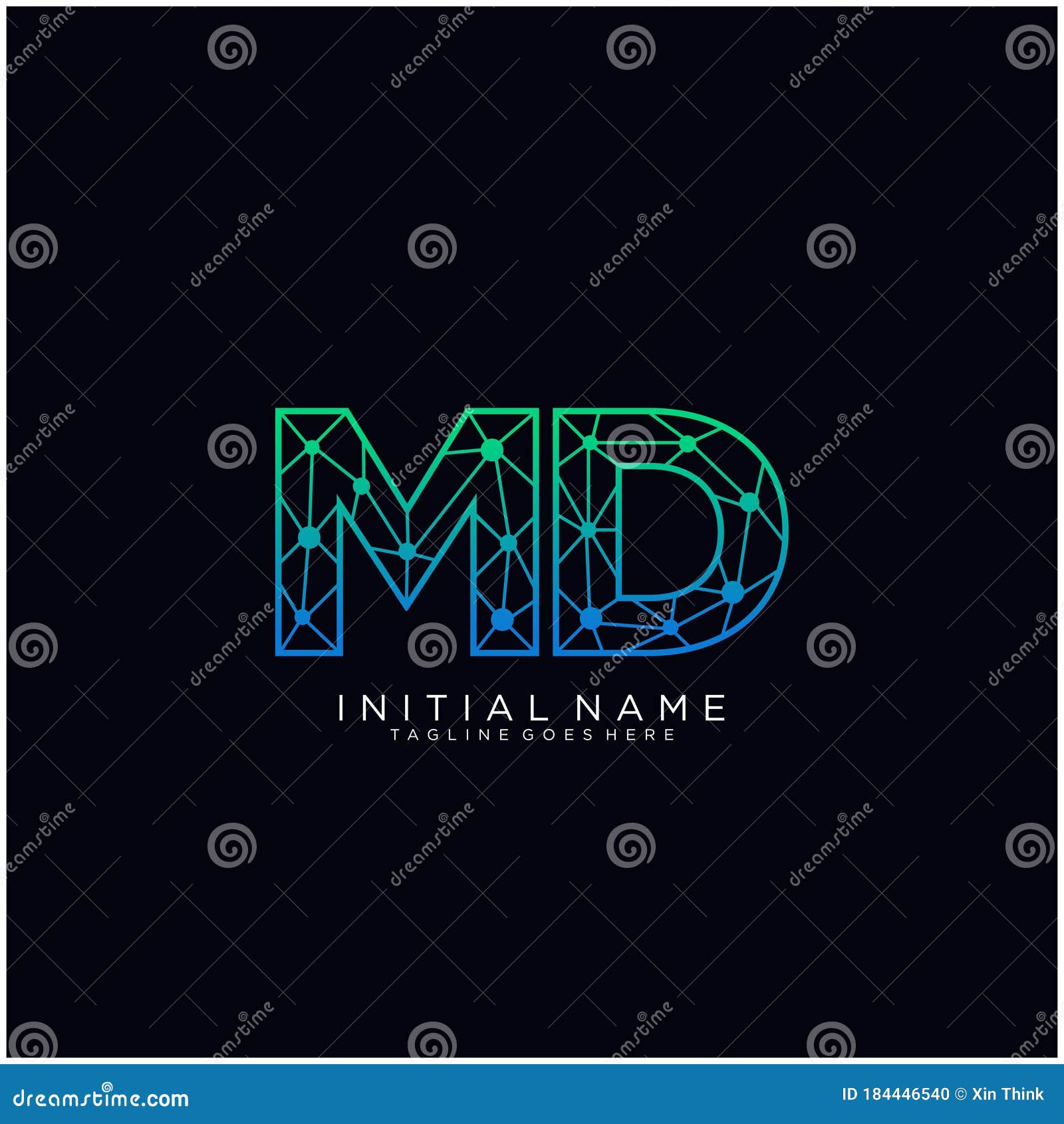 MD Letter Logo Icon Design Template Elements Stock Vector ...