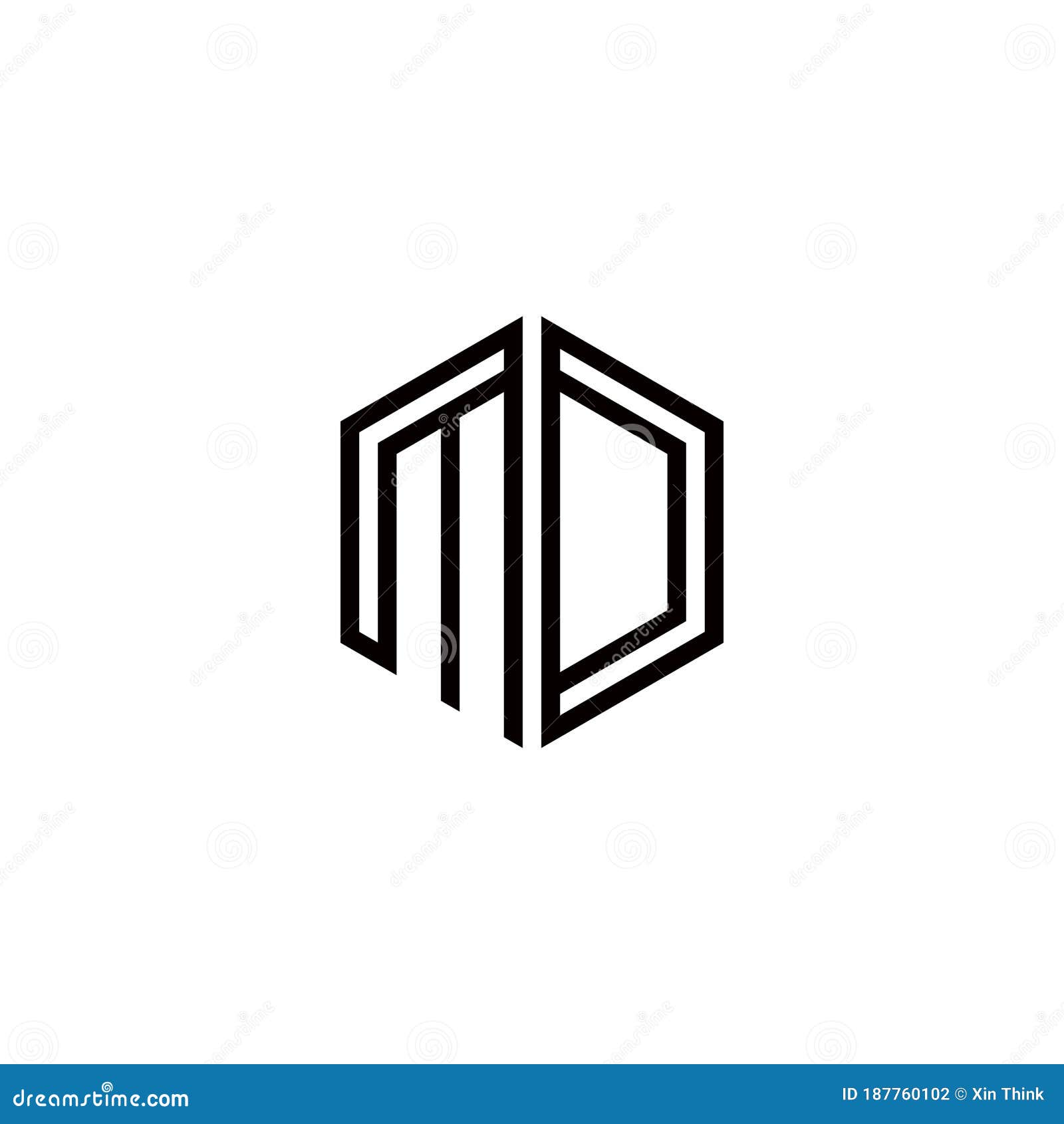 MD Letter Logo Icon Design Template Elements Stock Vector ...